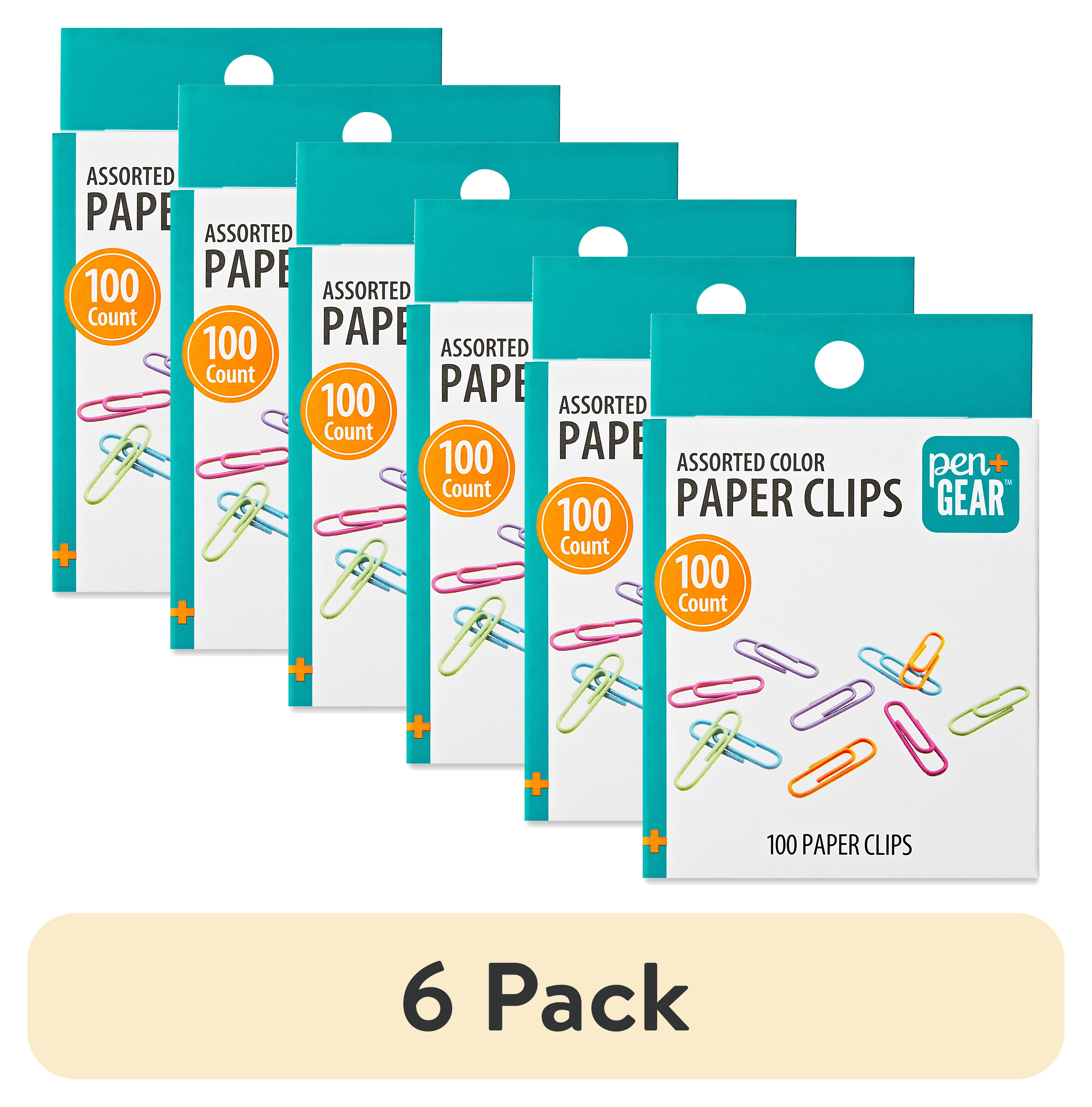 (6 pack) Pen+Gear Paper Clips, Assorted Colors, 100 Count - Walmart.com