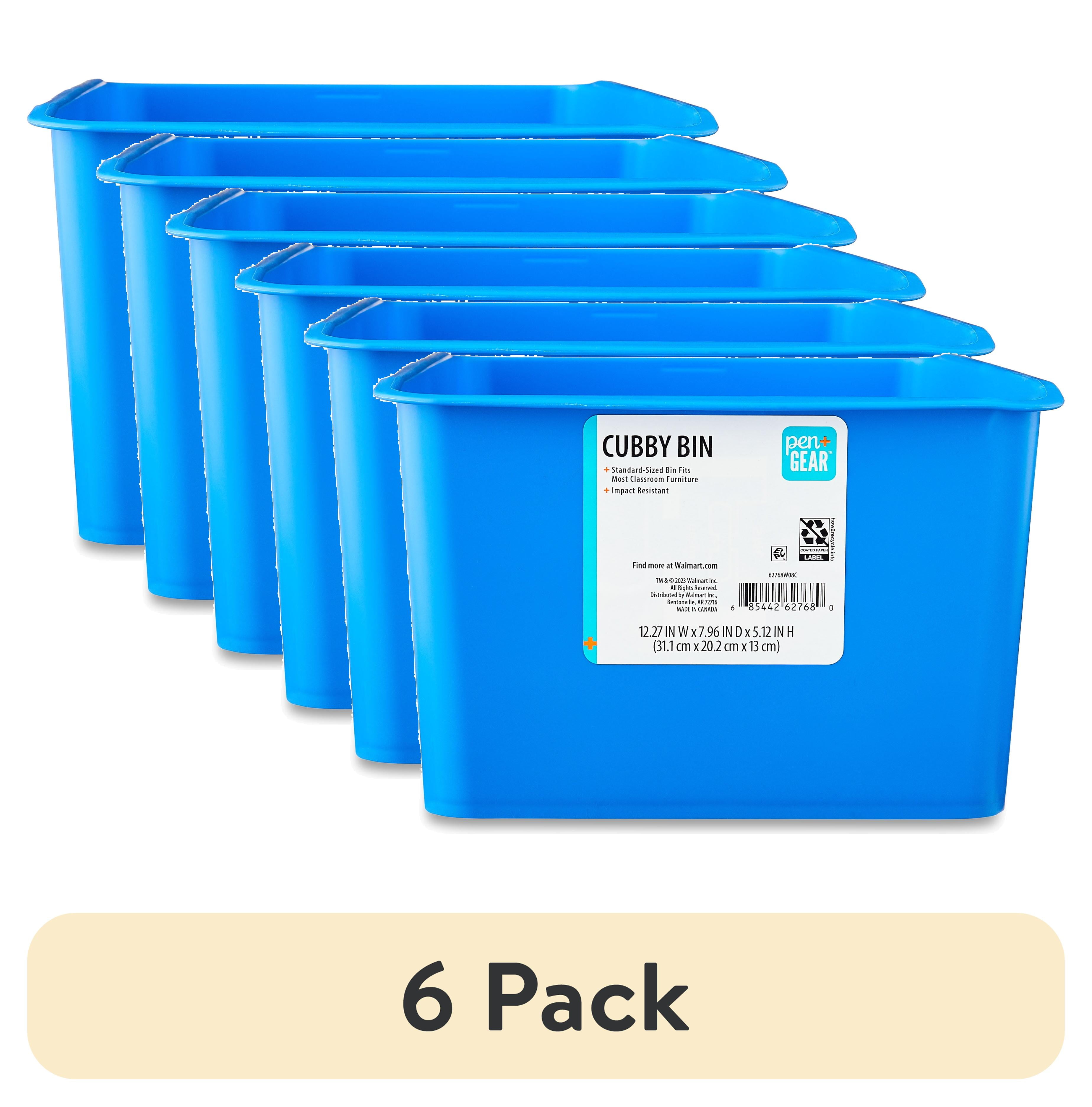 (6 pack) Pen+Gear Plastic Cubby Bin, Small Desktop Organizer, Cobalt ...