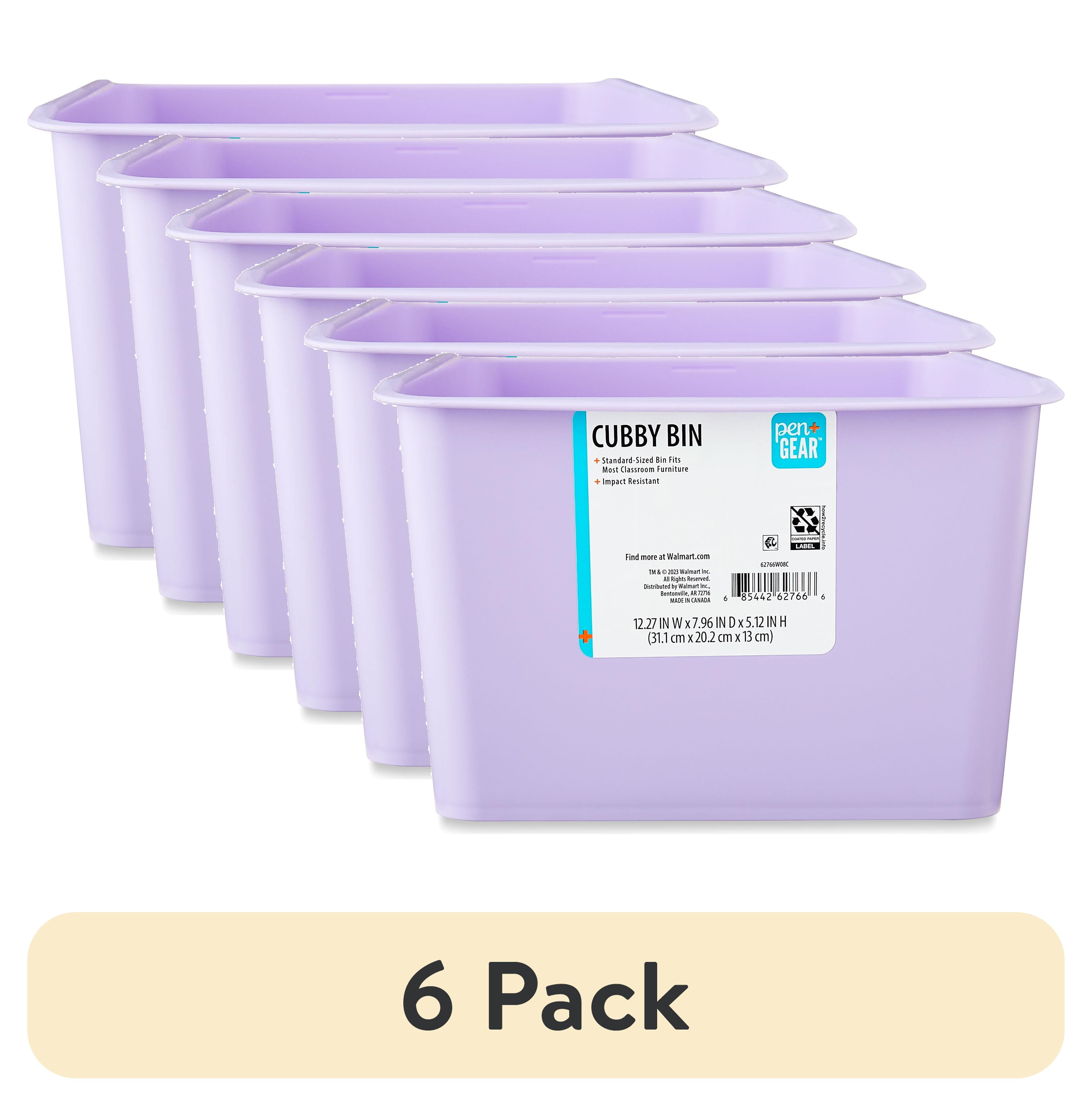 (6 pack) Pen+Gear Plastic Cubby Bin, Small Desktop Organizer, Lavender ...