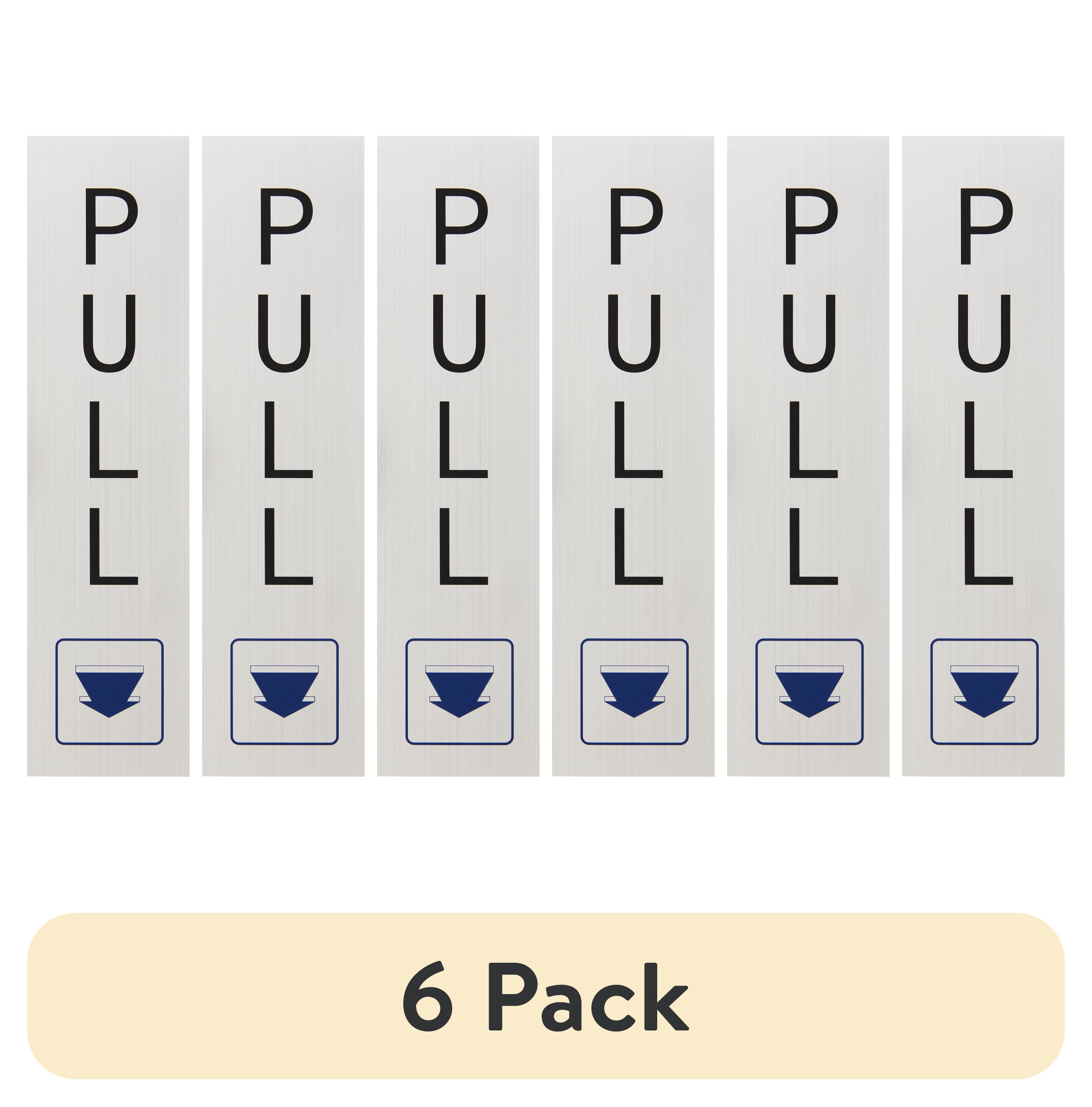 (6 pack) Pen+Gear Pull Door Sign, 2x8" - Silver, Clear Text & Symbol ...