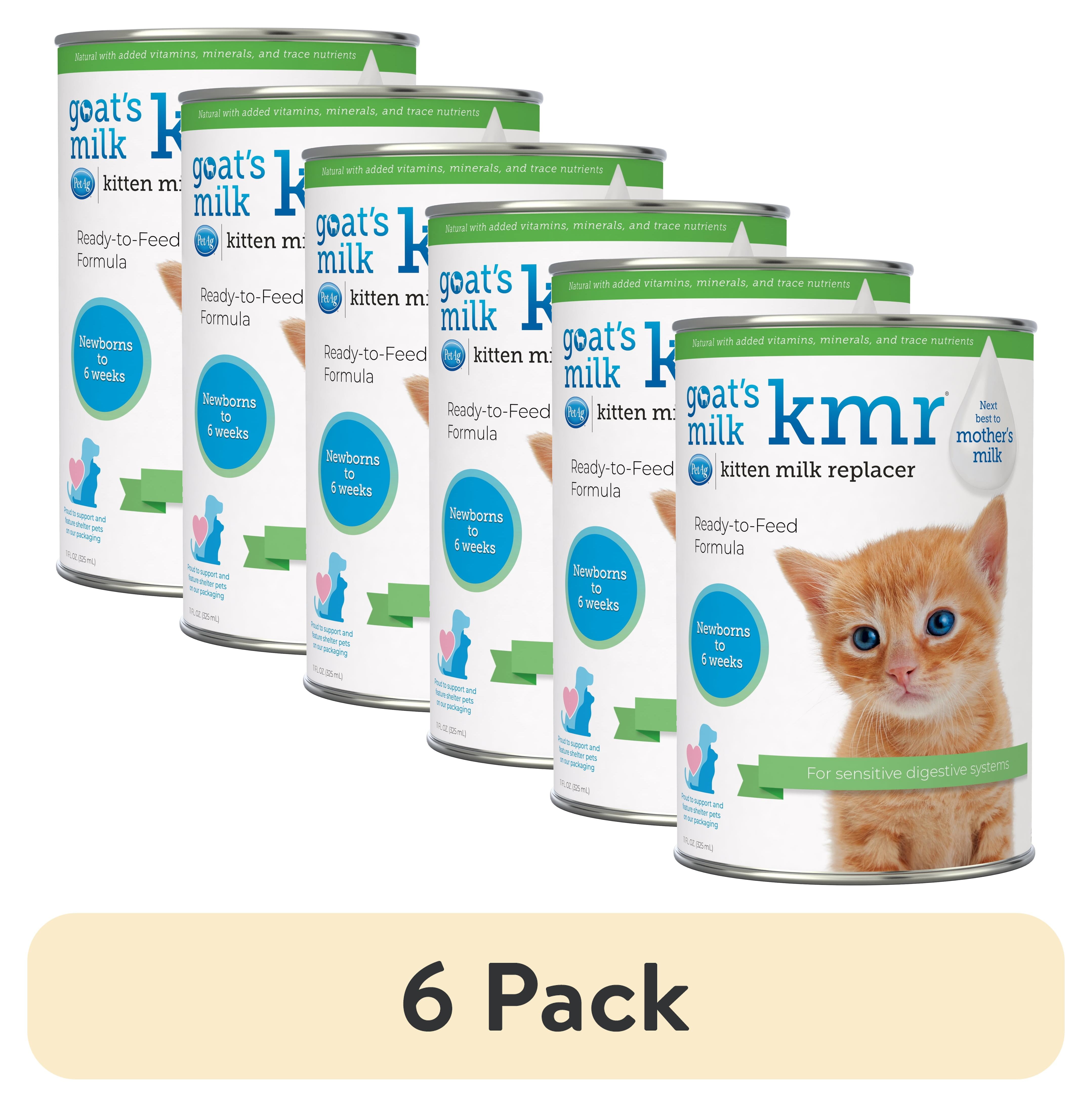 (6 pack) PetAg Goat’s Milk KMR Kitten Milk Replacer Liquid - 11 oz ...