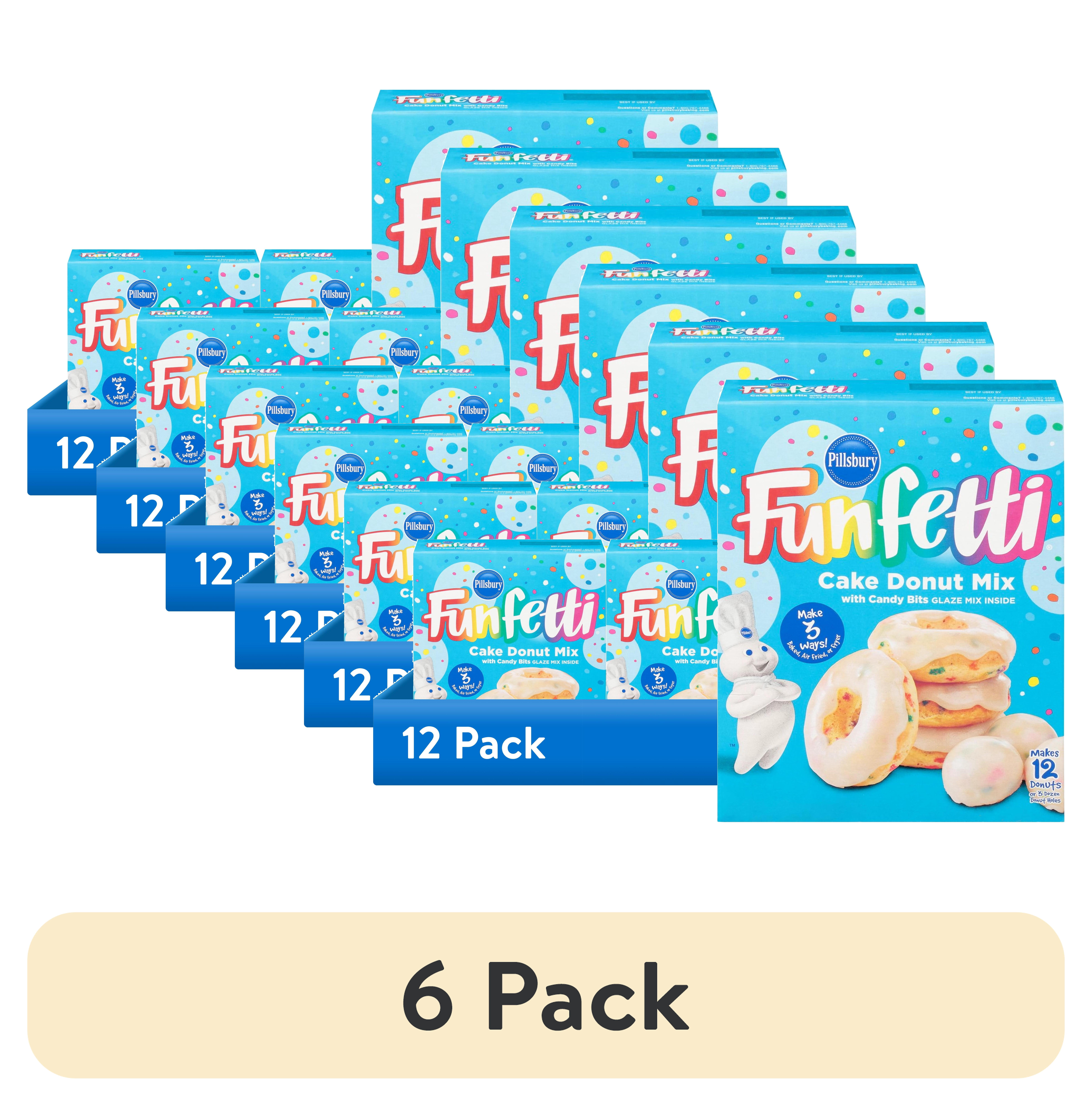 (6 pack) Pillsbury Funfetti Cake Donut Mix with Candy Bits, 16.2 Oz Box ...