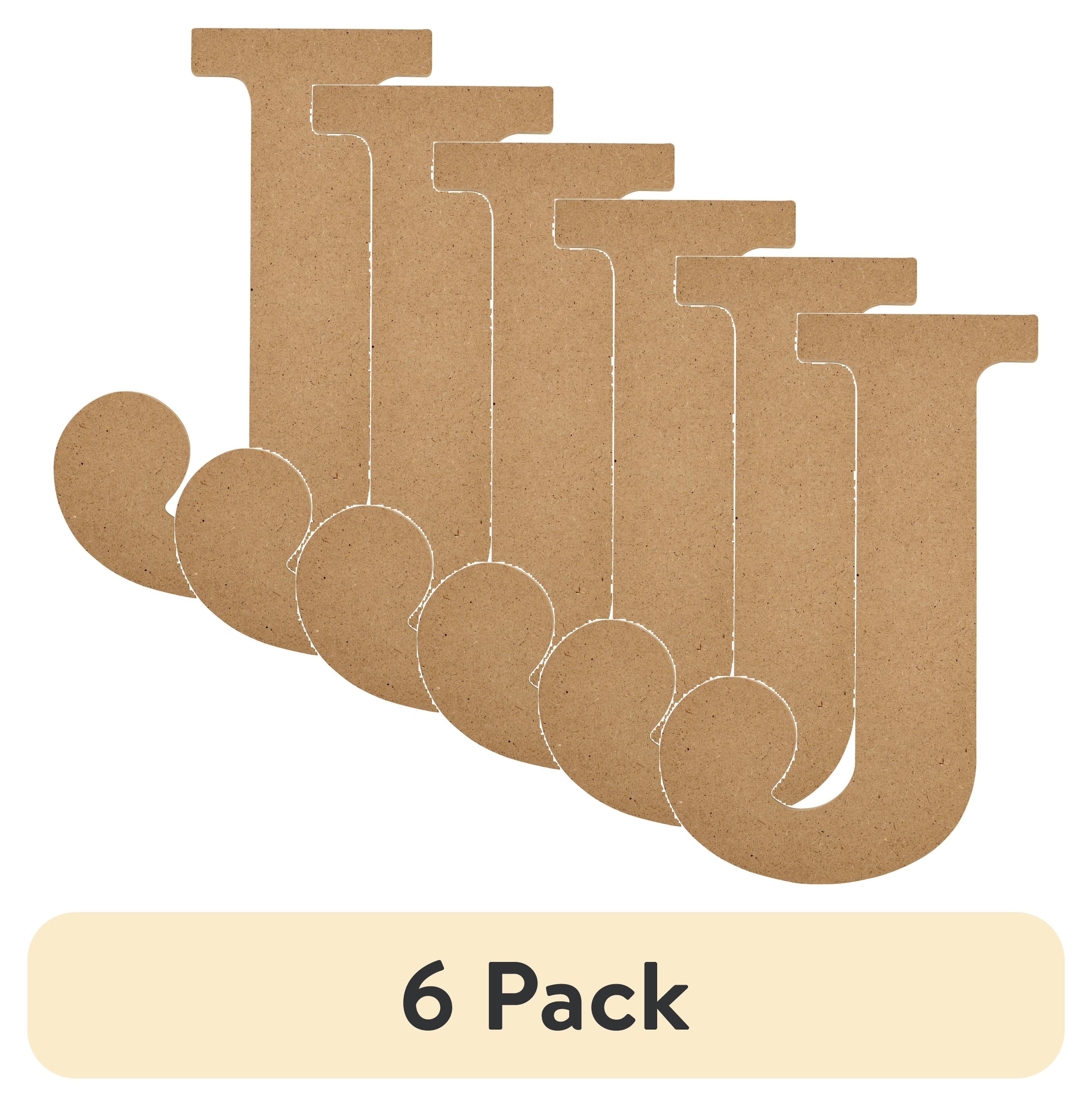 (6 pack) Plaid Unfinished Wood MDF 8" Letter for DIY Arts and Crafts, J ...