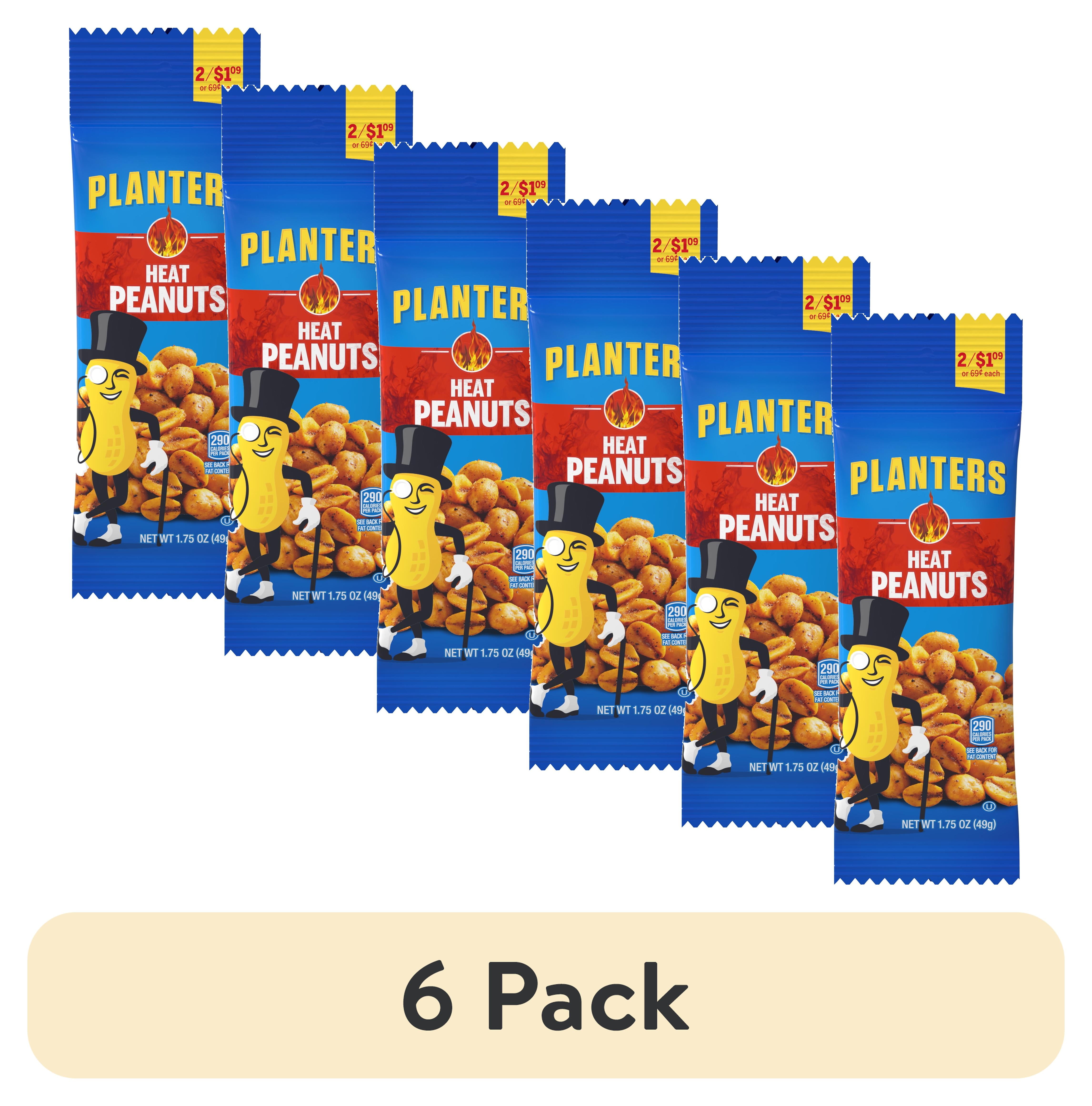 (6 pack) Planters Heat Peanuts, 1.75 oz Pack - Walmart.com