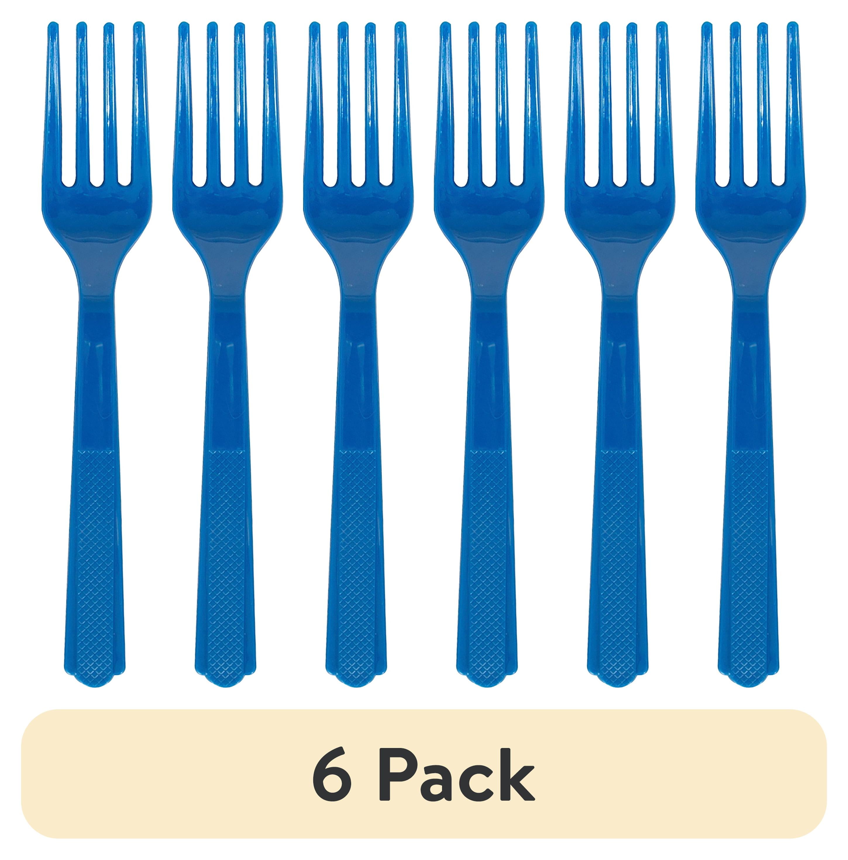 (6 pack) Plastic Disposable Forks, Electric Blue, 24 Pieces, by Way To ...