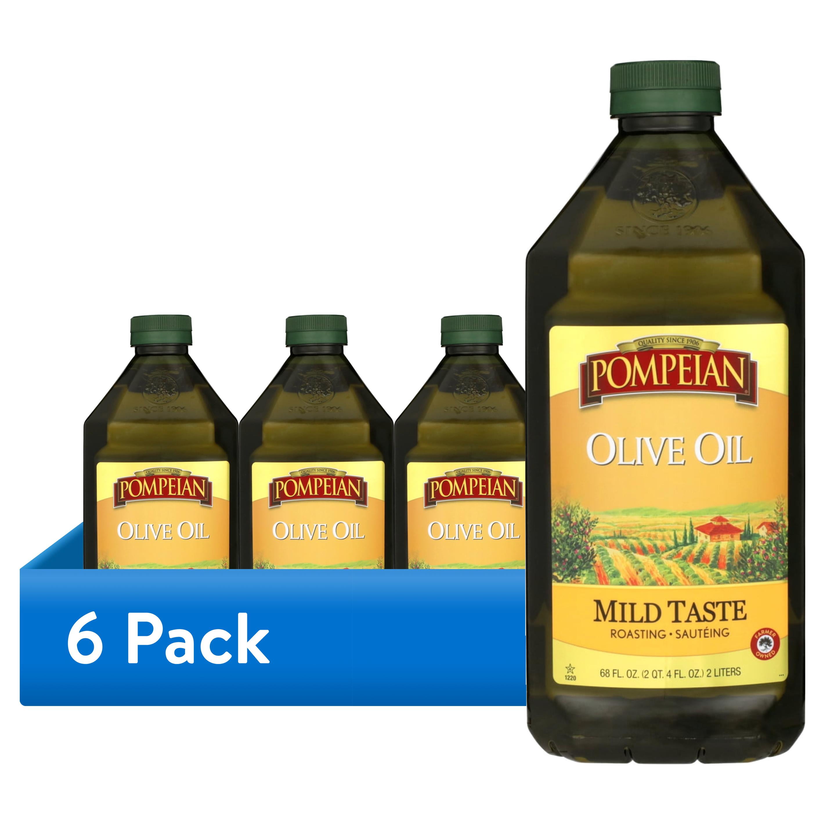 (6 pack) Pompeian Mild Taste Olive Oil - 68 fl oz - Walmart.com