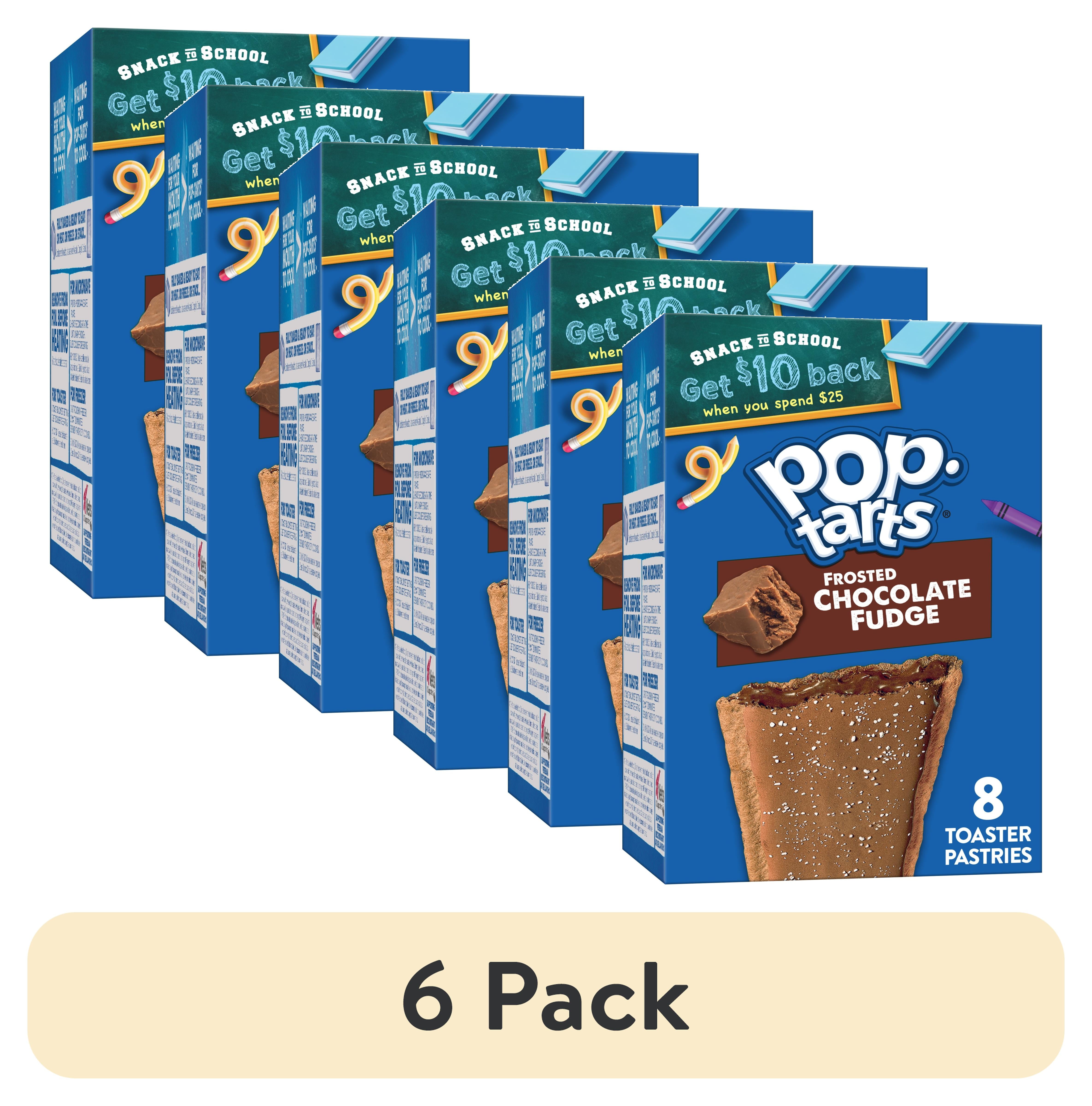 (6 pack) Pop-Tarts Frosted Chocolate Fudge Toaster Pastries, Breakfast Foods, Shelf-Stable, 13.5 ...