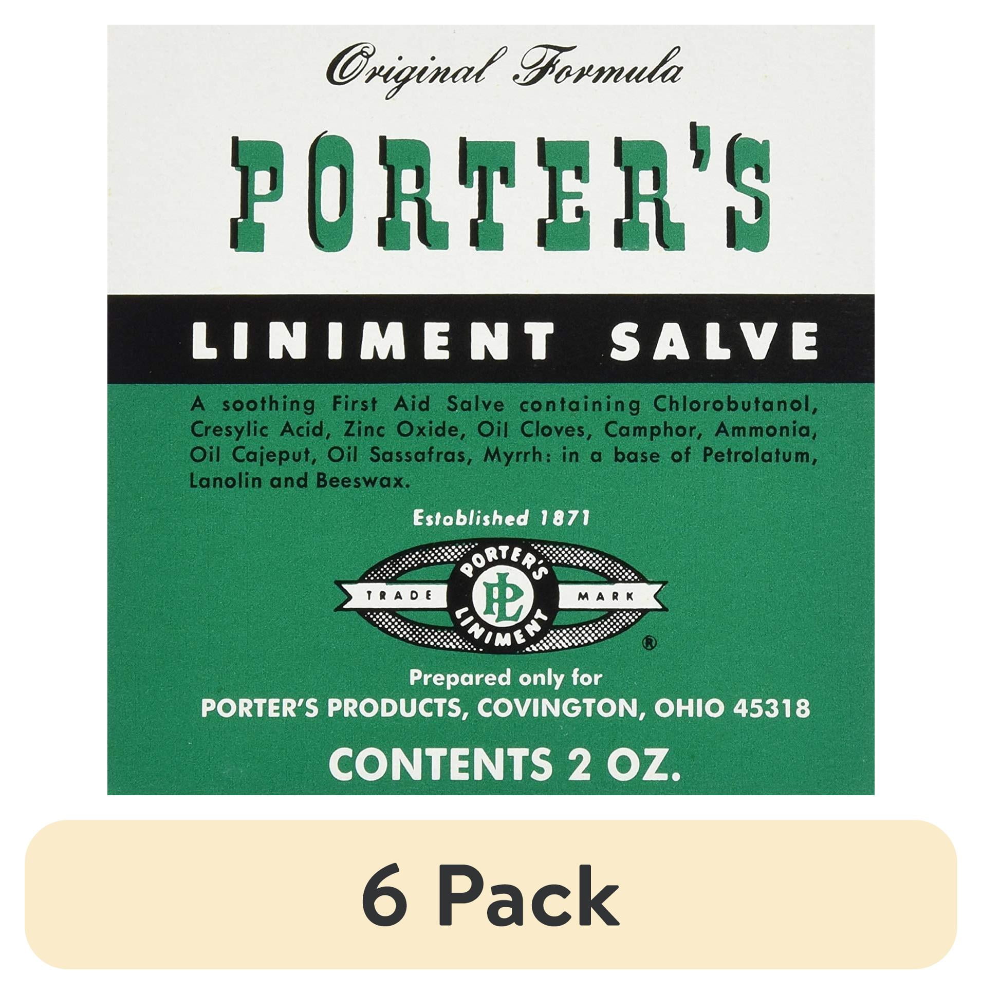 (6 pack) Porter's Original Formula Body Salve, 2 oz, Pack of 1 ...