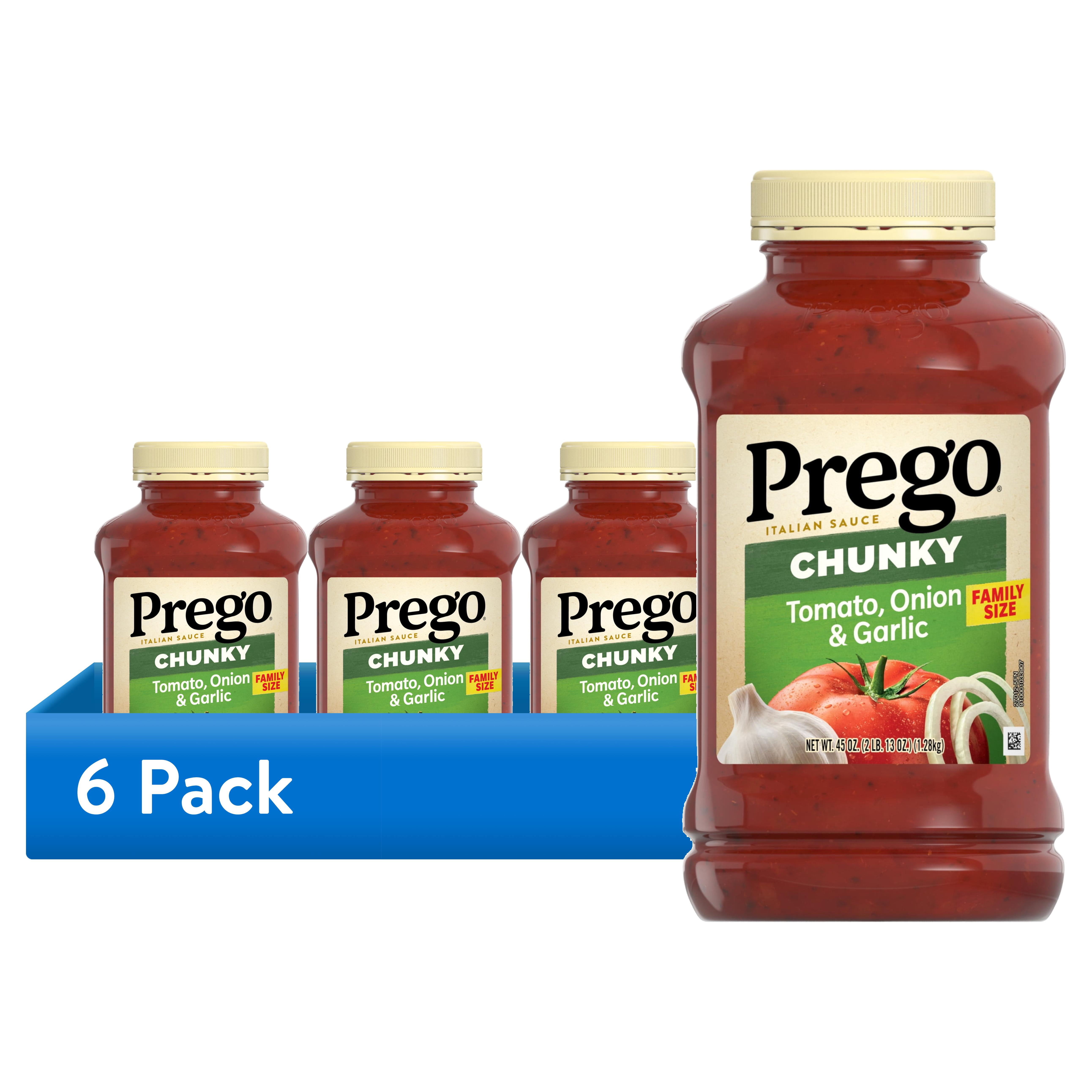 (6 pack) Prego Chunky Tomato with Garlic and Onion Spaghetti Sauce, 45 ...