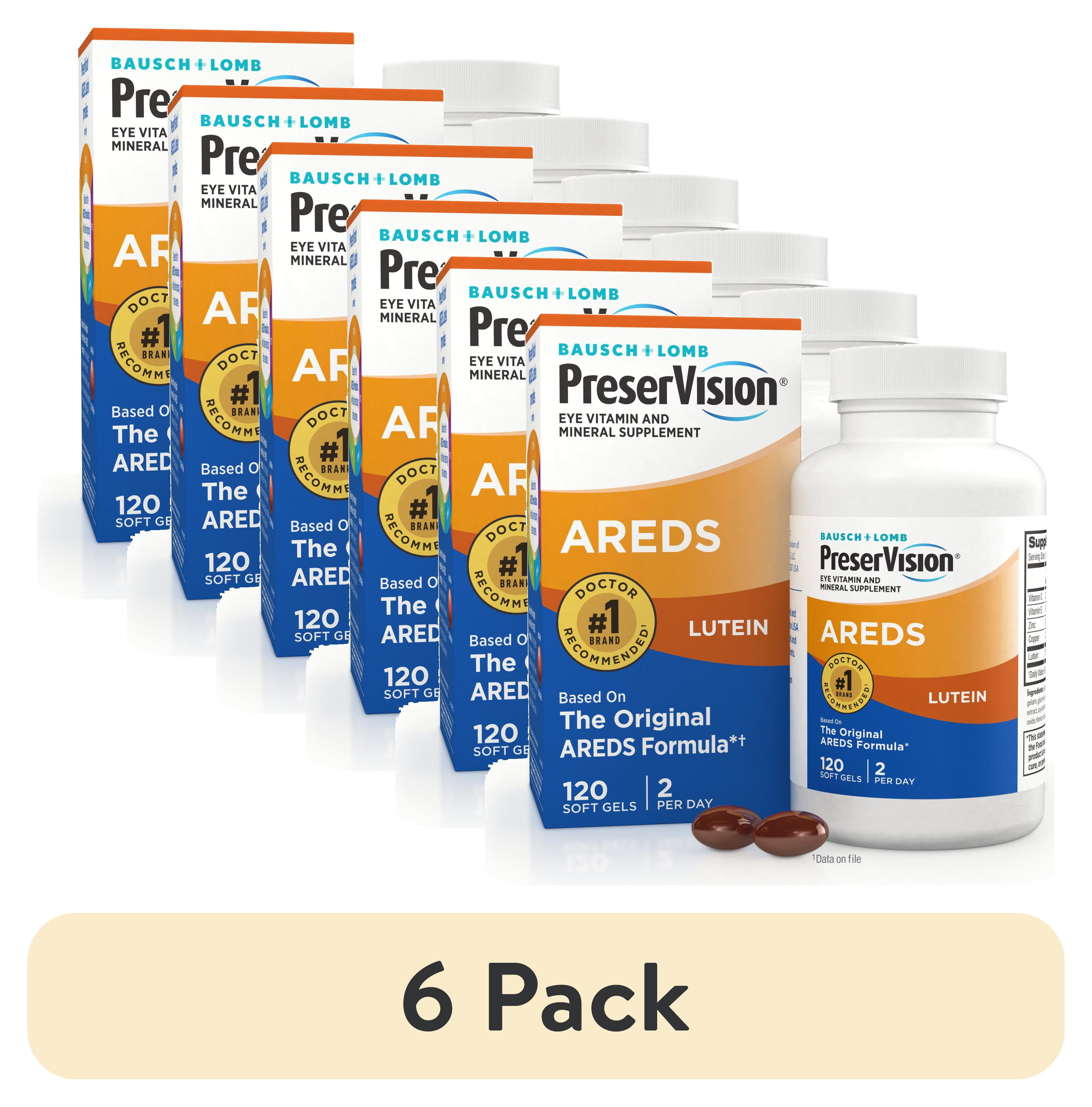 (6 pack) PreserVision AREDS Eye Vitamins and Minerals with Lutein ...