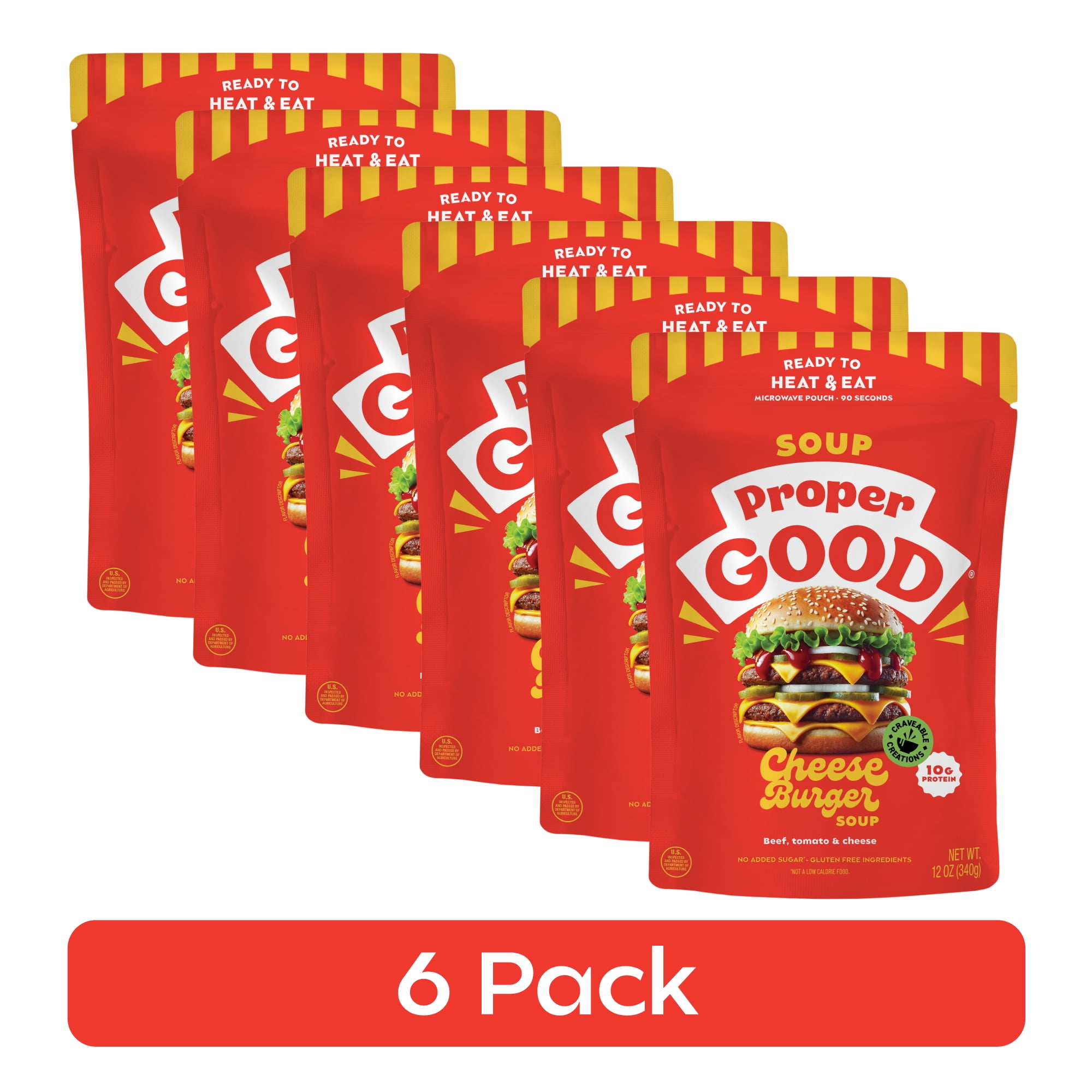 (6 pack) Proper Good Cheeseburger Soup, Ready to Serve Meal, Shelf ...