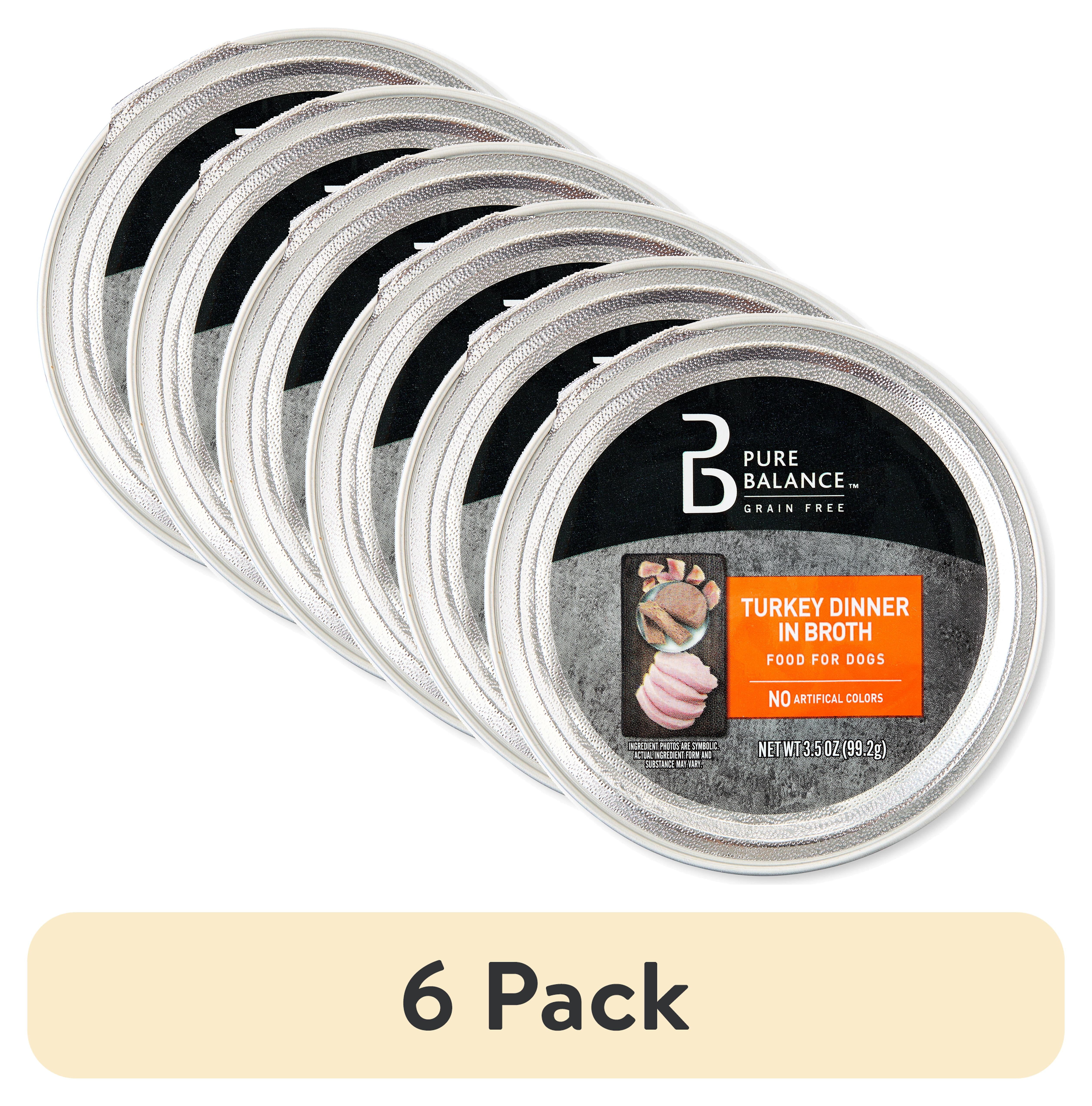 (6 pack) Pure Balance Grain-Free Wet Dog Food, Turkey Dinner in Broth ...