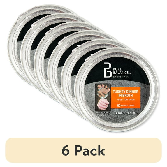 (6 pack) Pure Balance Grain-Free Wet Dog Food, Turkey Dinner in Broth ...
