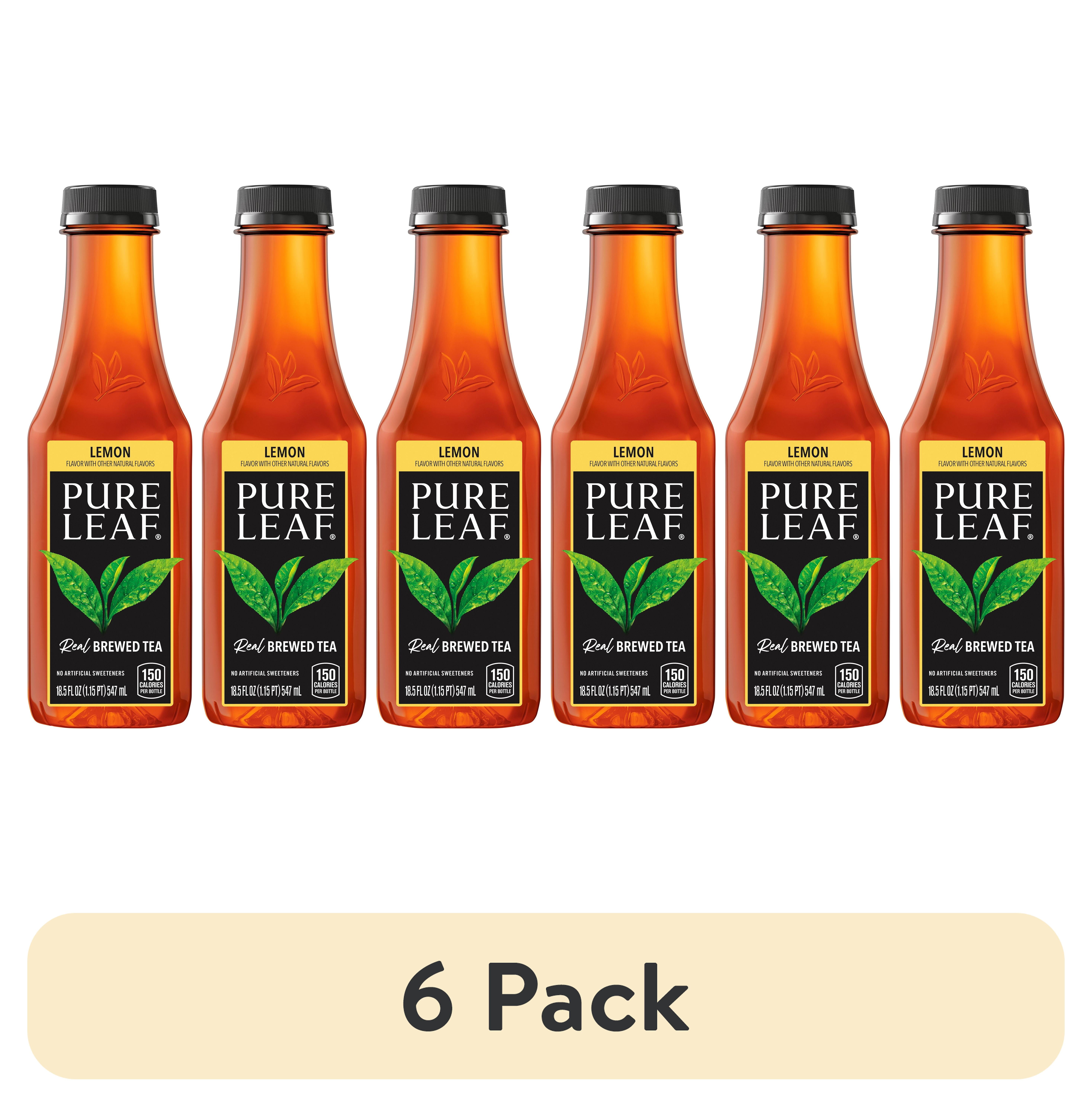 (6 pack) Pure Leaf Real Brewed Iced Tea, Lemon,18.5 fl oz Bottle ...