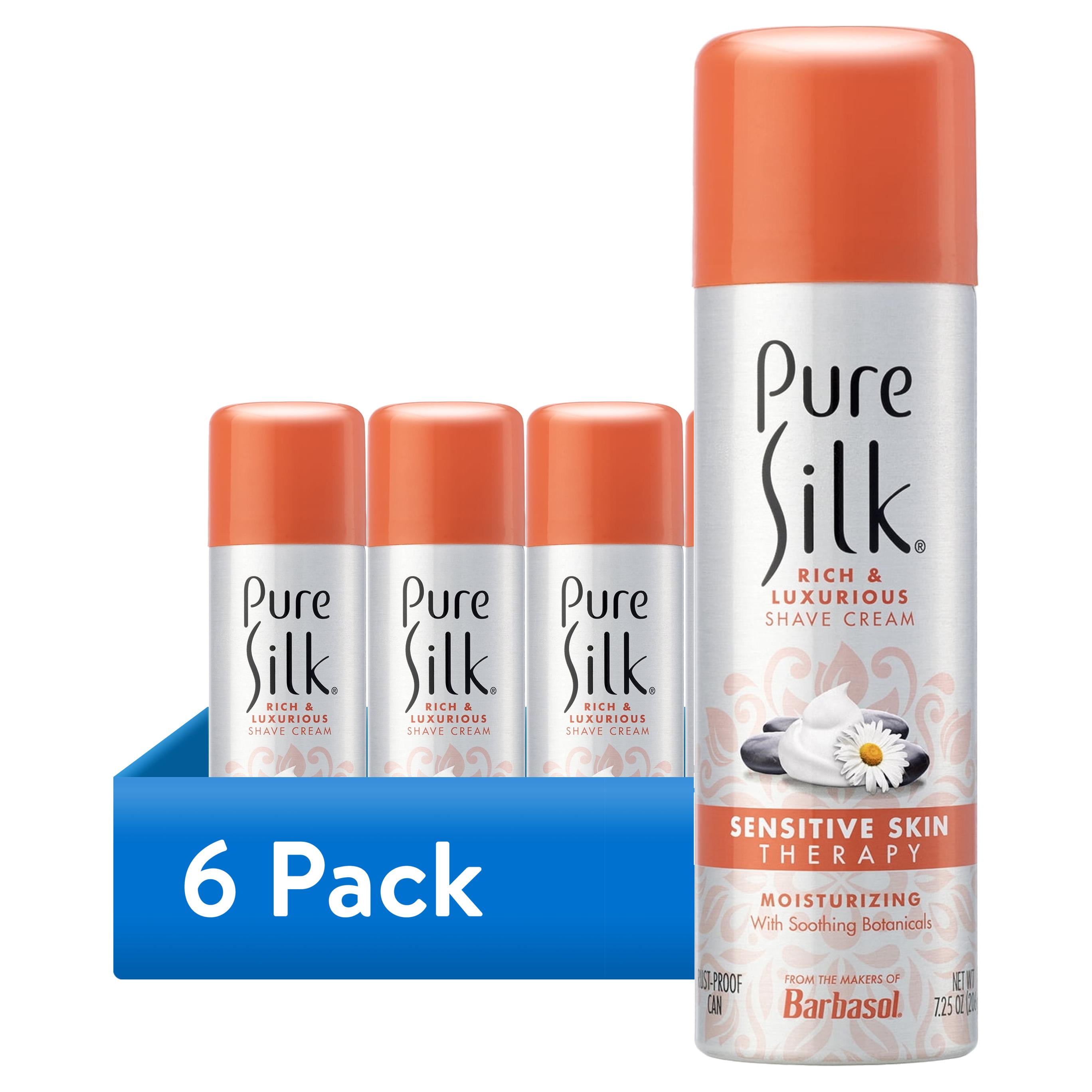 (6 pack) Pure Silk Sensitive Skin Spa Therapy Shave Cream for Women ...