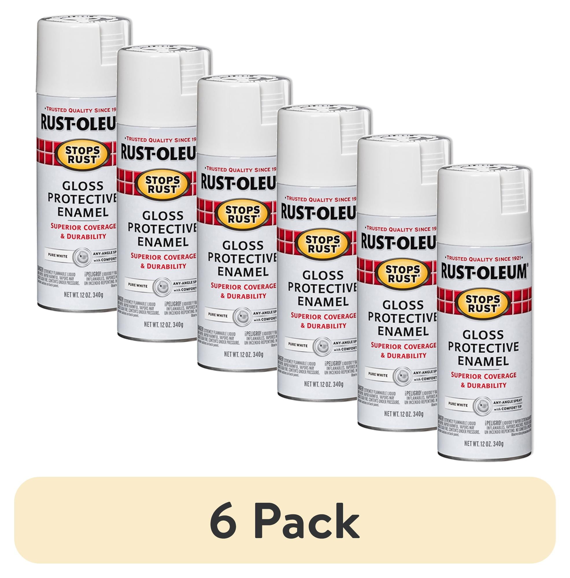 (6 pack) Pure White, Rust-Oleum Stops Rust Gloss Protective Enamel ...