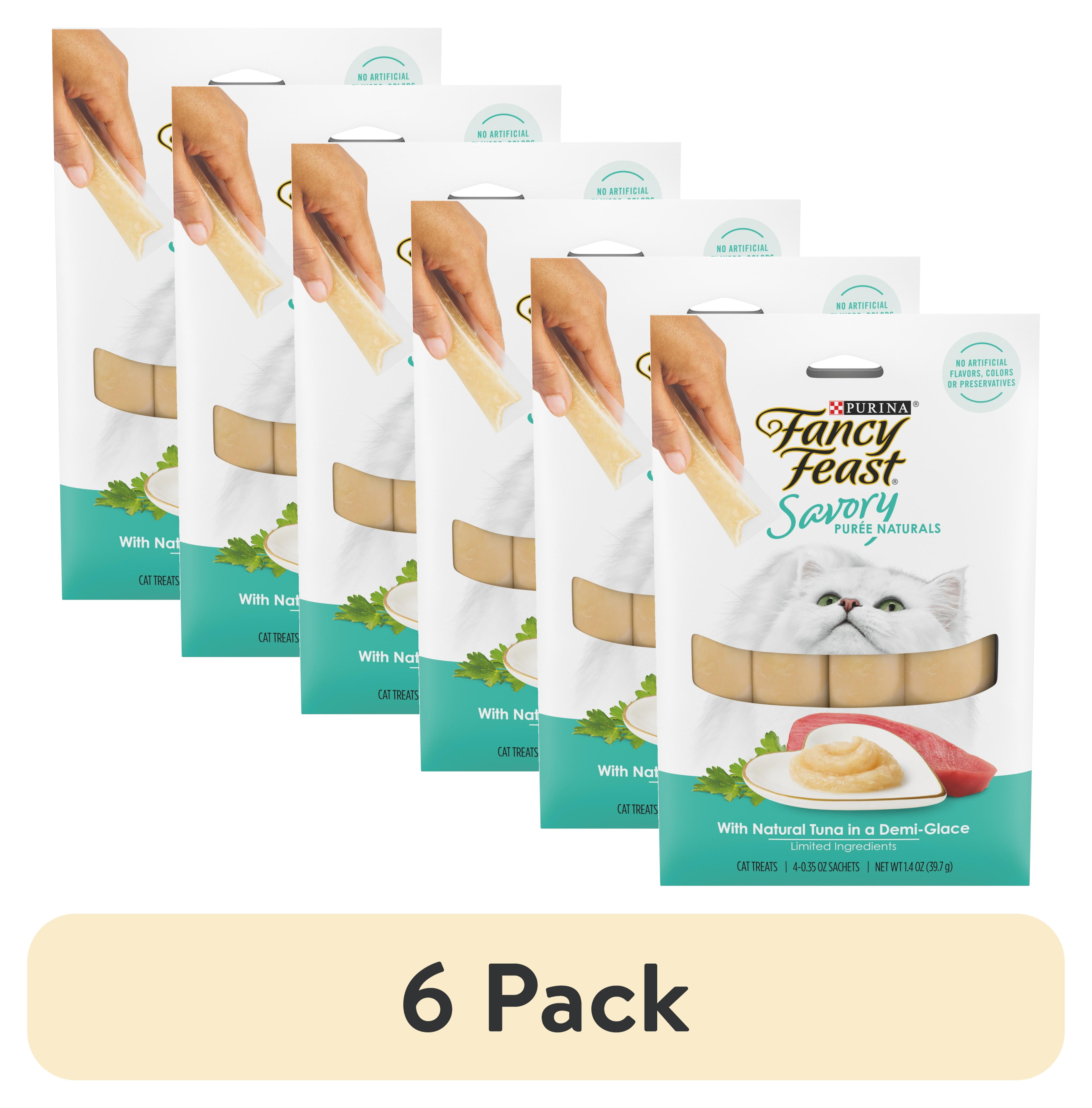 (6 pack) Purina Fancy Feast Savory Puree, Squeezable Cat Treats, Tuna ...