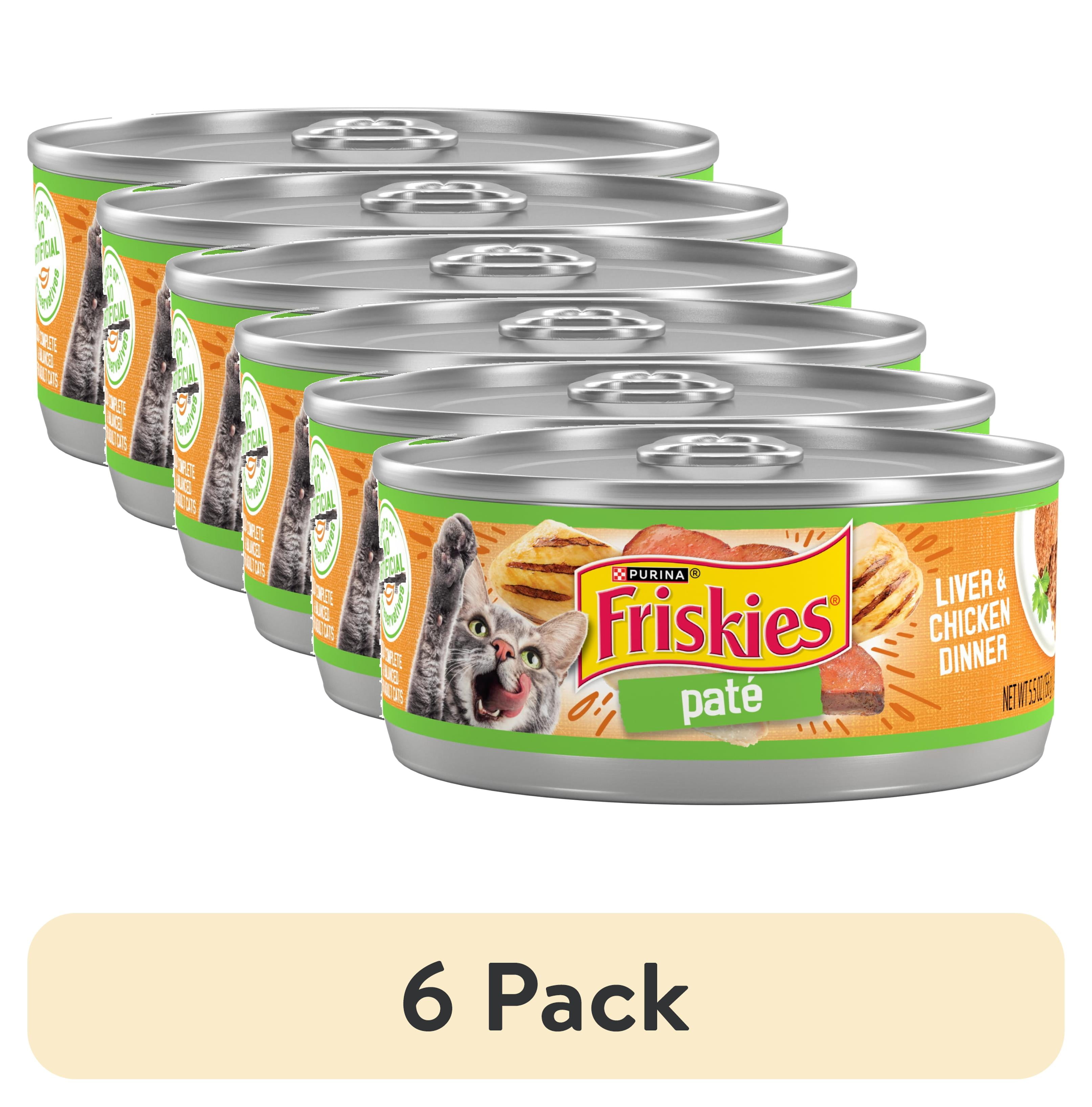 (6 pack) Purina Friskies Liver & Chicken Flavor Pate Wet Cat Food, 5.5 ...