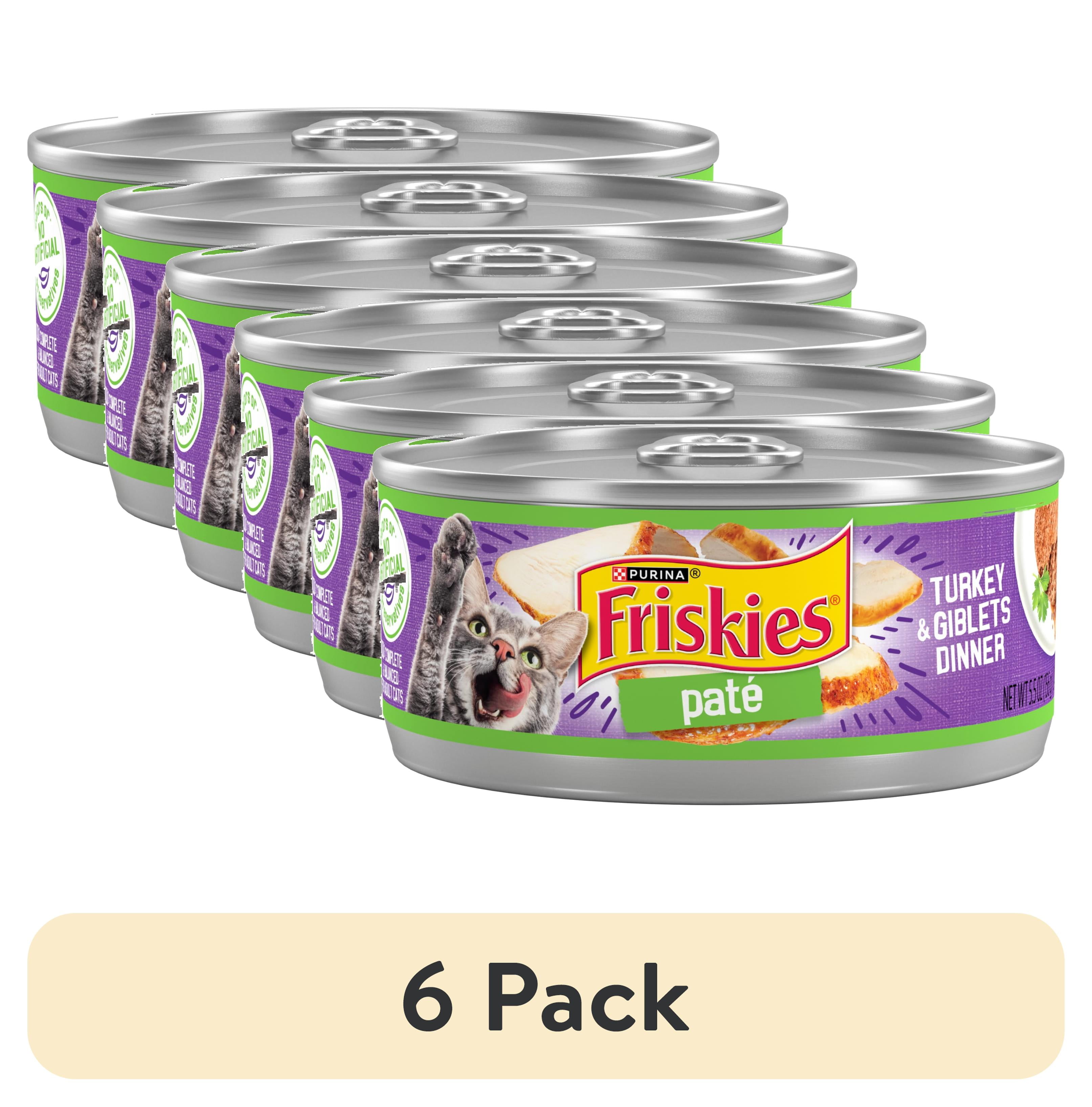 (6 pack) Purina Friskies Turkey and Giblets Flavor Pate Wet Cat Food, 5 ...