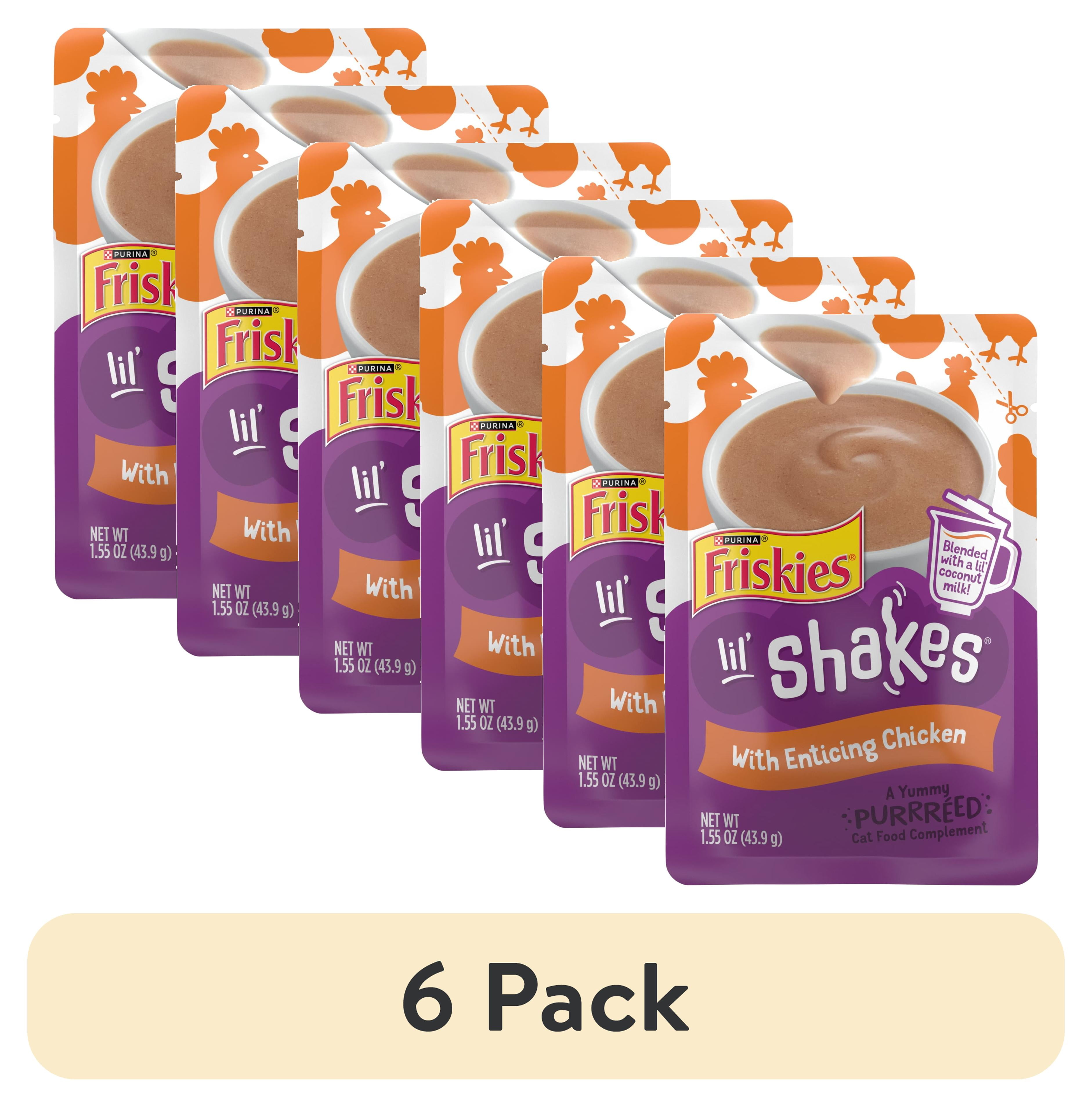 (6 pack) Purina Friskies Pureed Cat Food Toppers, Lil’ Shakes with ...