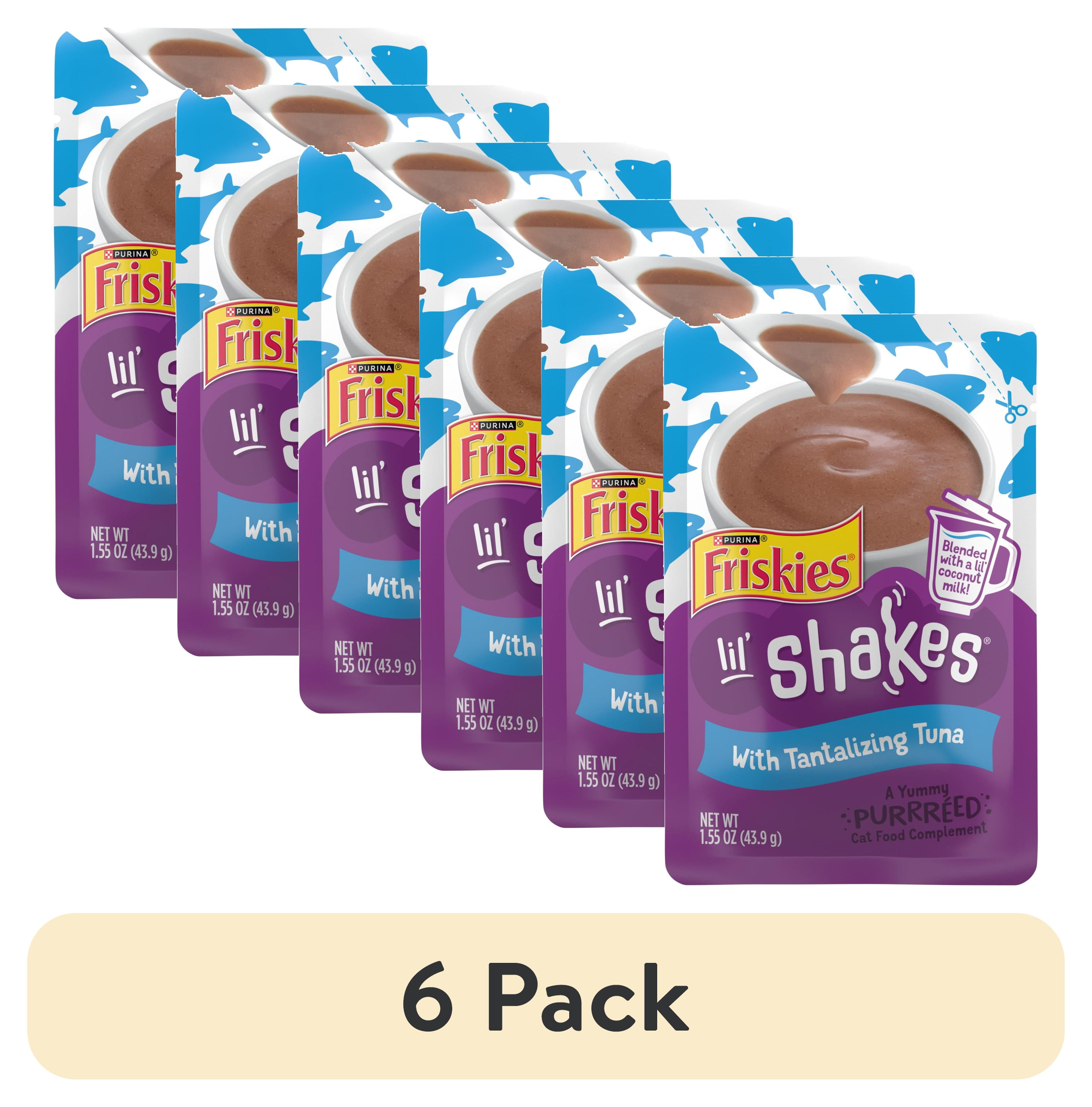 (6 pack) Purina Friskies Pureed Wet Cat Food Toppers, Lil’ Shakes With ...