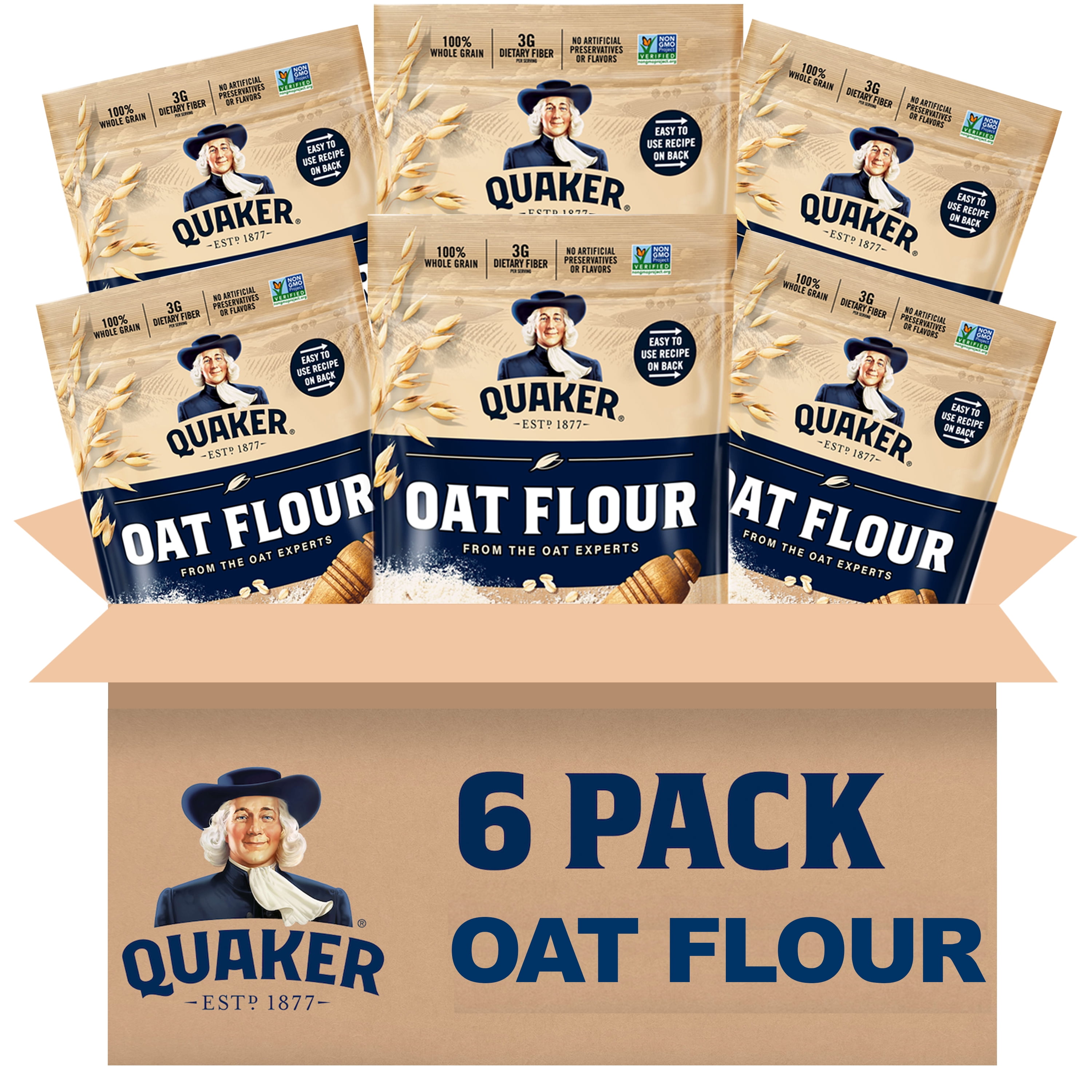 (6 pack) Quaker Oat Flour, 20 oz - Walmart.com