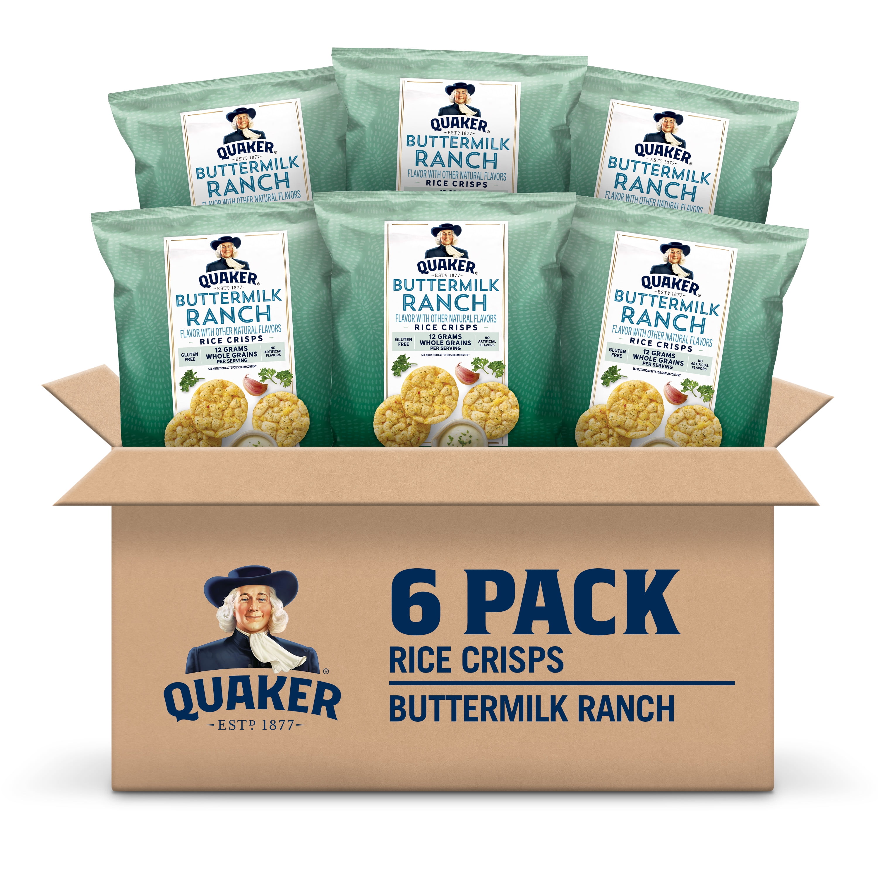 (6 pack) Quaker Rice Crisps, Buttermilk Ranch, 6.06 Oz. - Walmart.com