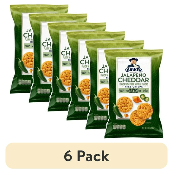 (6 pack) Quaker Rice Crisps Jalapeno Cheddar 3.03 oz - Walmart.com