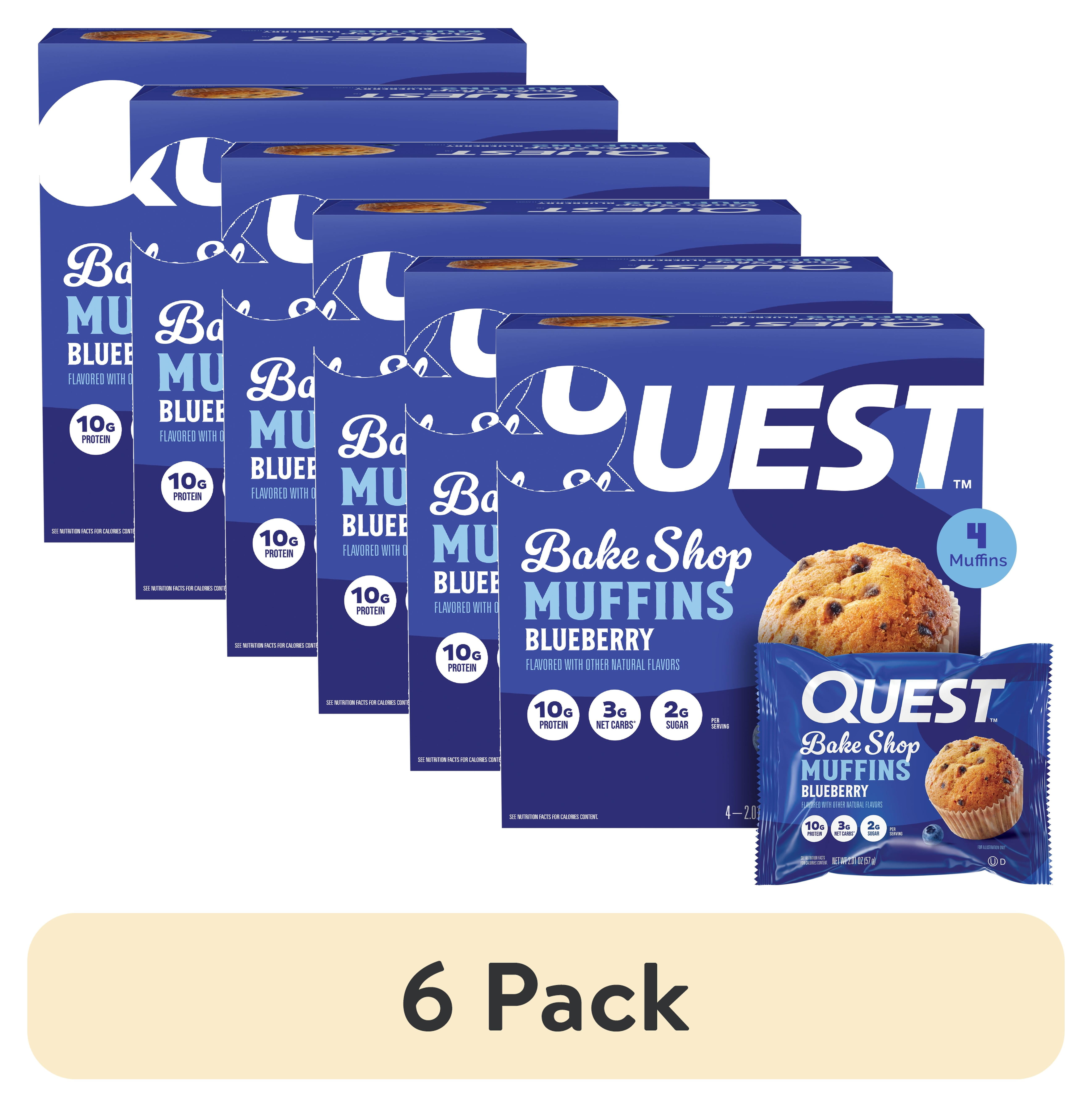 (6 pack) Quest Bake Shop Protein Muffins, Blueberry Flavor, 10g Protein ...