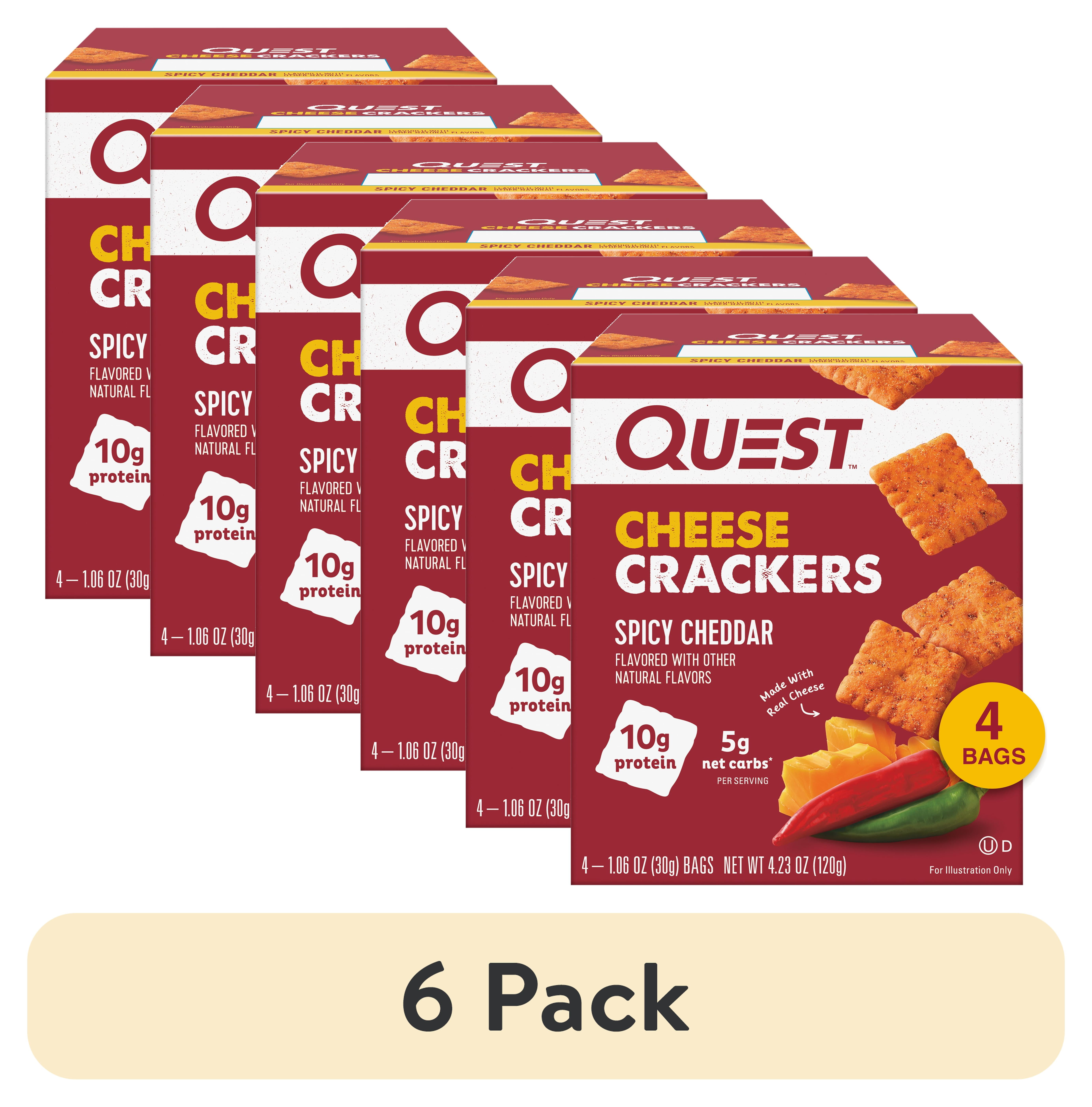 (6 pack) Quest Nutrition Cheese Crackers, Spicy Cheddar Flavored, 10g ...