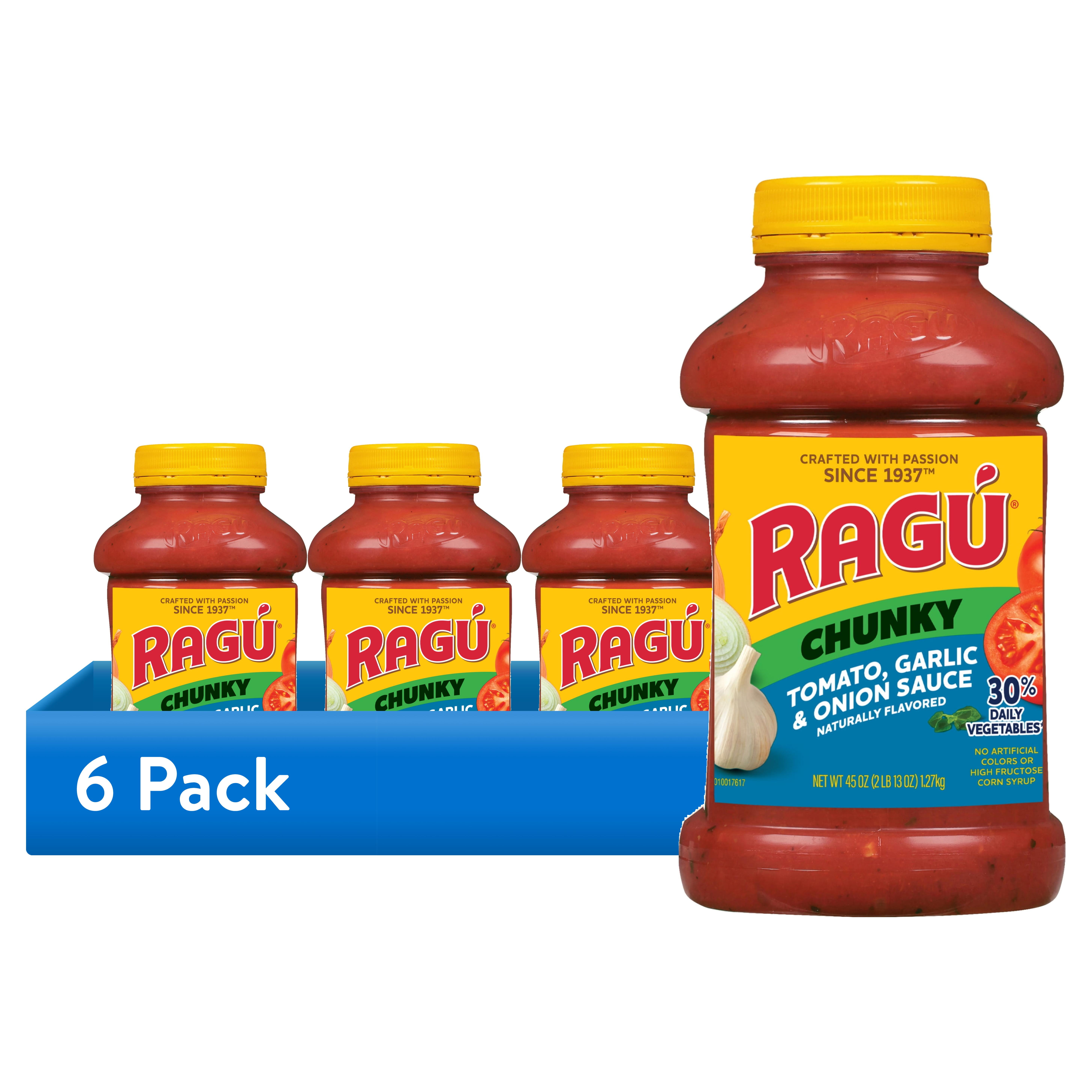 (6 pack) RAGU Chunky Tomato Garlic and Onion Pasta Sauce, 45 oz ...