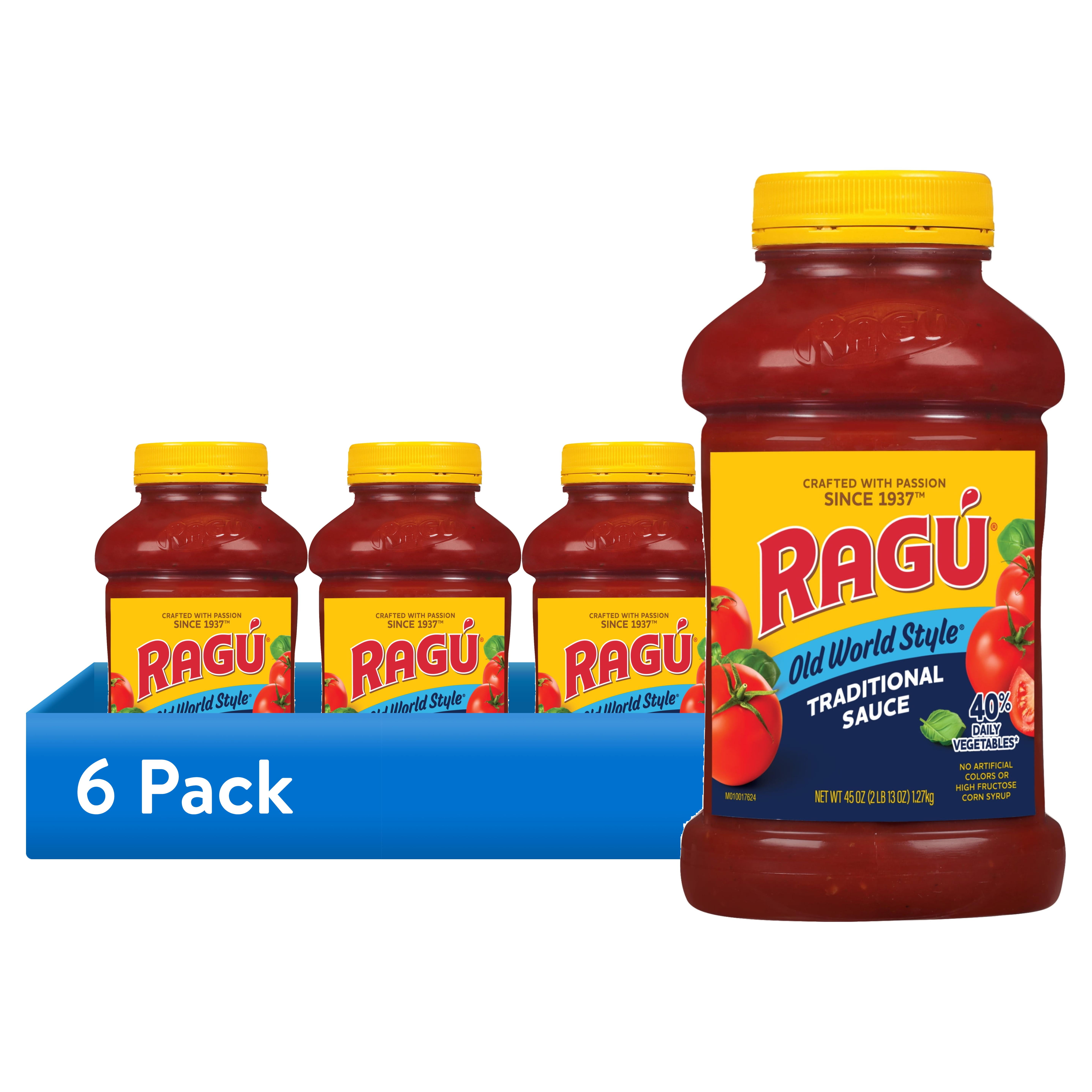 (6 pack) RAGU Old World Style Traditional Spaghetti Pasta Sauce, 45 oz ...