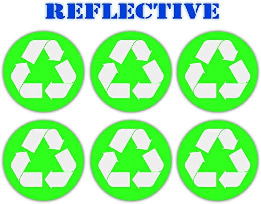 (6 pack) - REFLECTIVE Recycle Sign Green sticker decal | Hard Hat ...