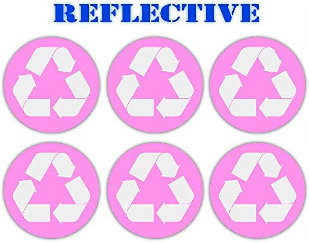(6 pack) - REFLECTIVE Recycle Sign Pink sticker decal | Hard Hat ...