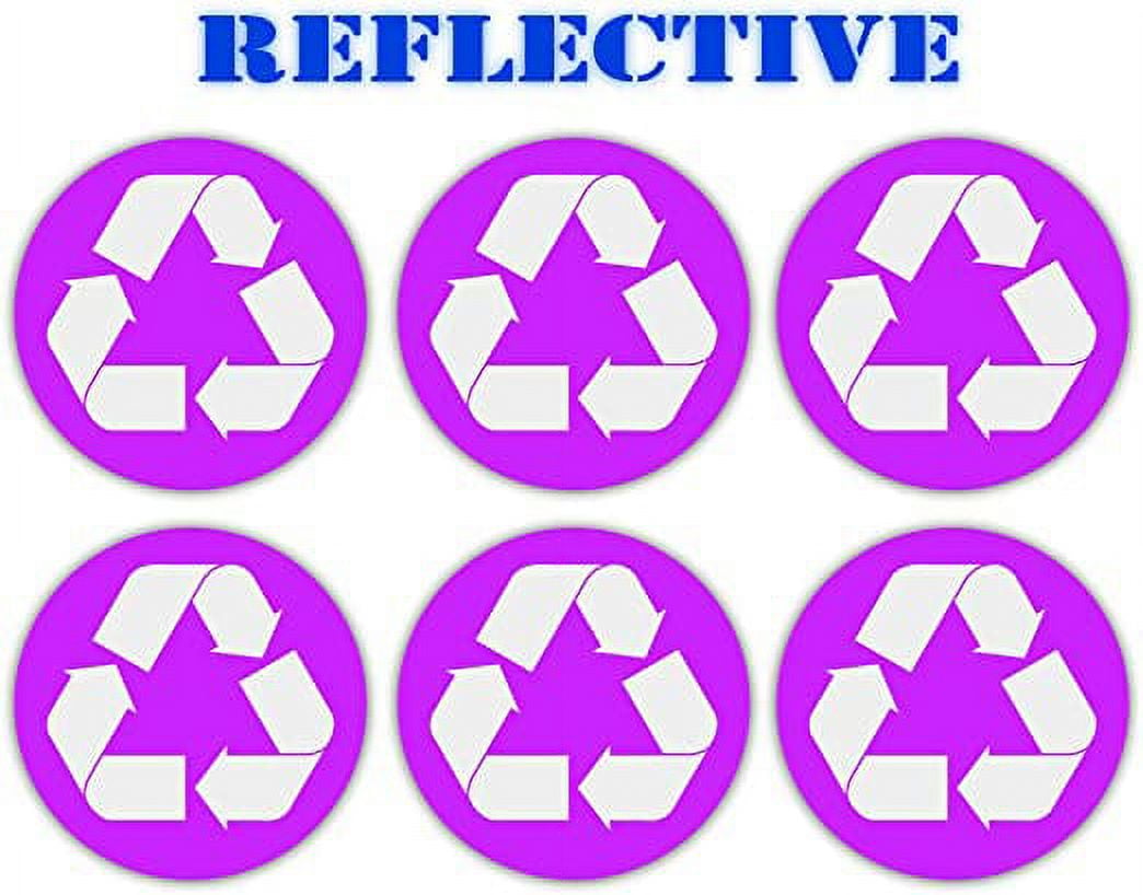 (6 pack) - REFLECTIVE Recycle Sign Purple sticker decal | Hard Hat ...