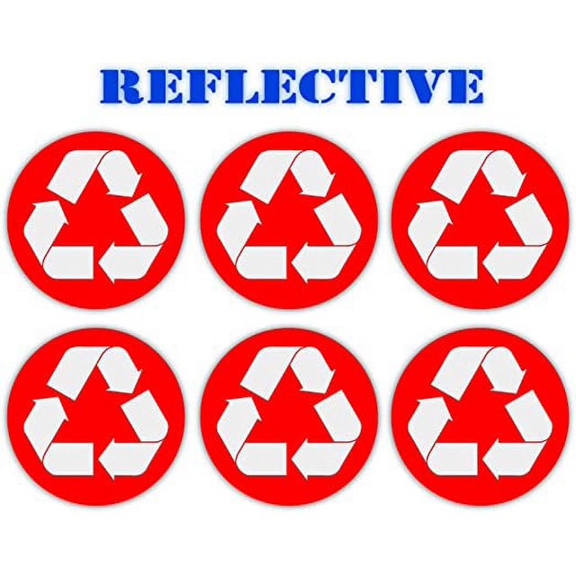 (6 pack) - REFLECTIVE Recycle Sign Red sticker decal | Hard Hat ...