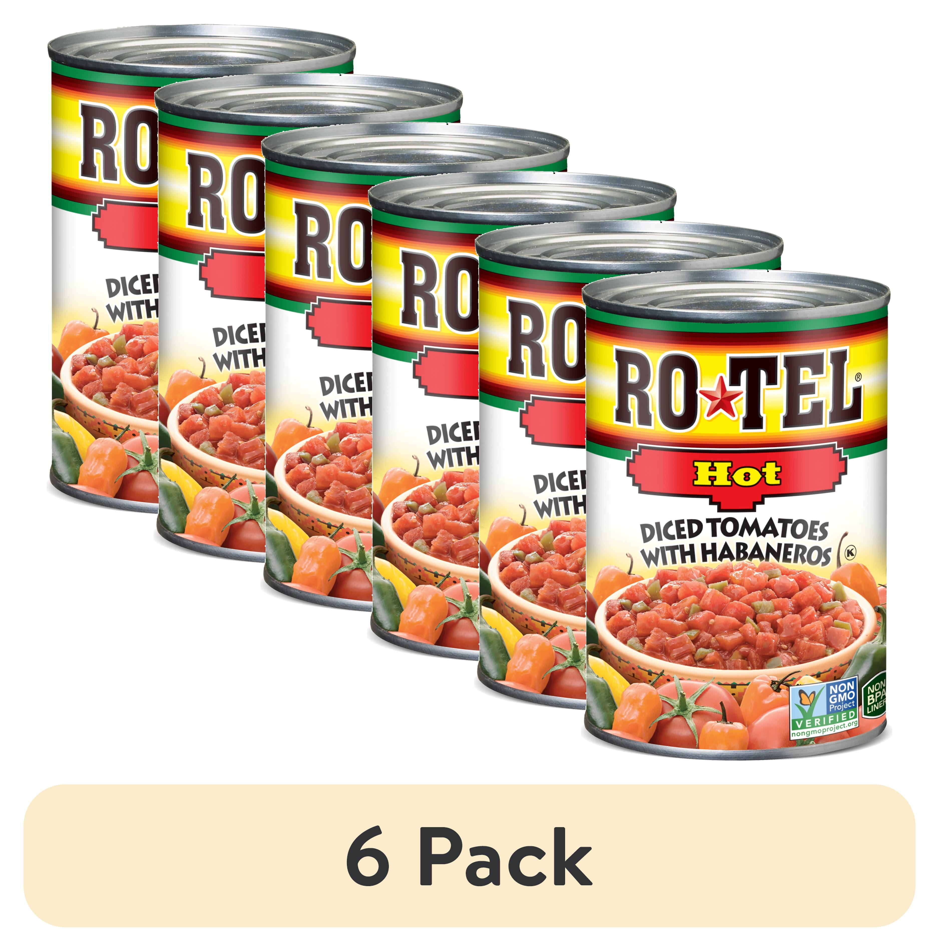 (6 pack) ROTEL Hot Diced Tomatoes with Habaneros, 10 oz - Walmart.com