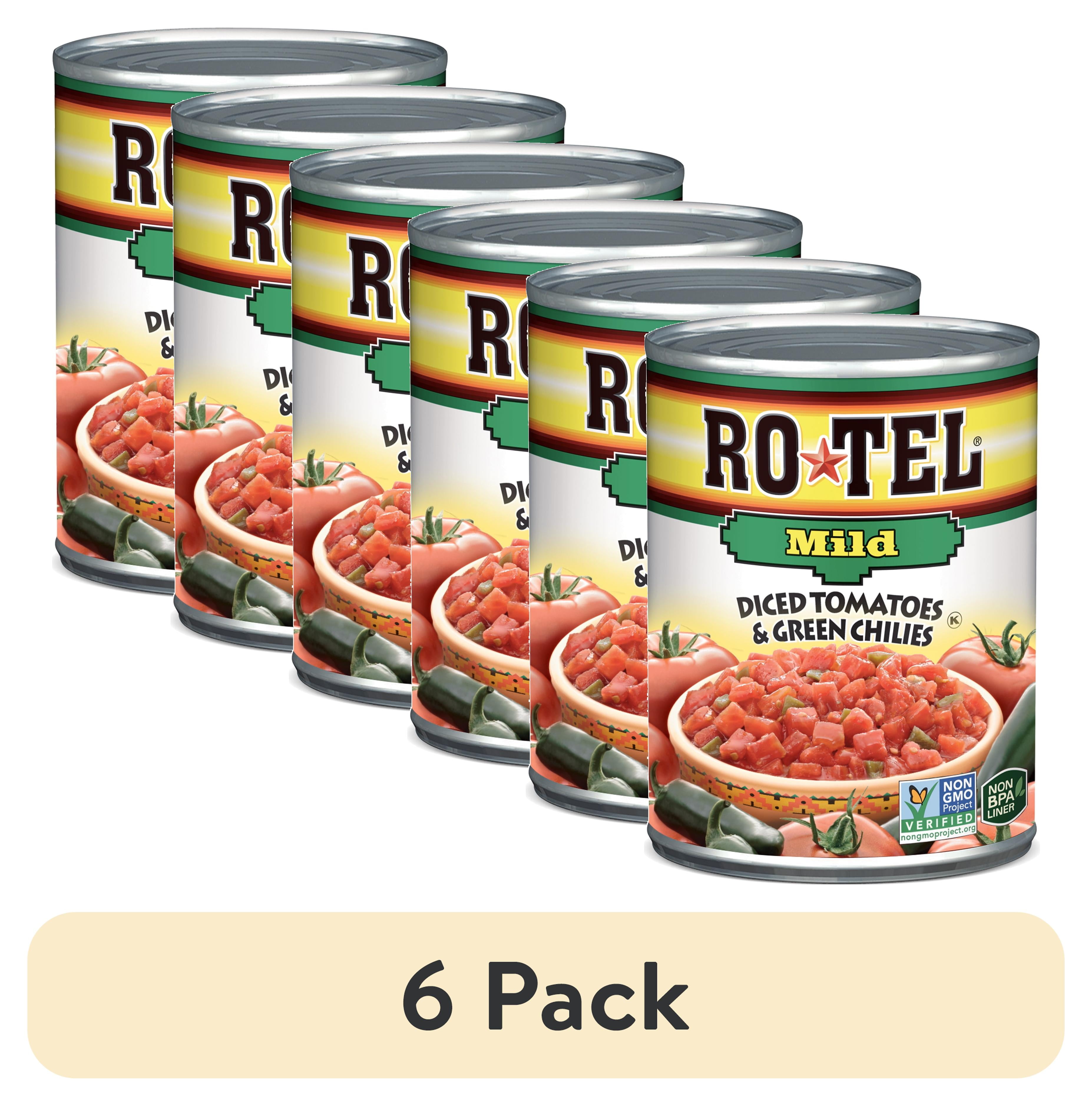 (6 pack) ROTEL Mild Diced Tomatoes and Green Chilies, 10 oz - Walmart.com