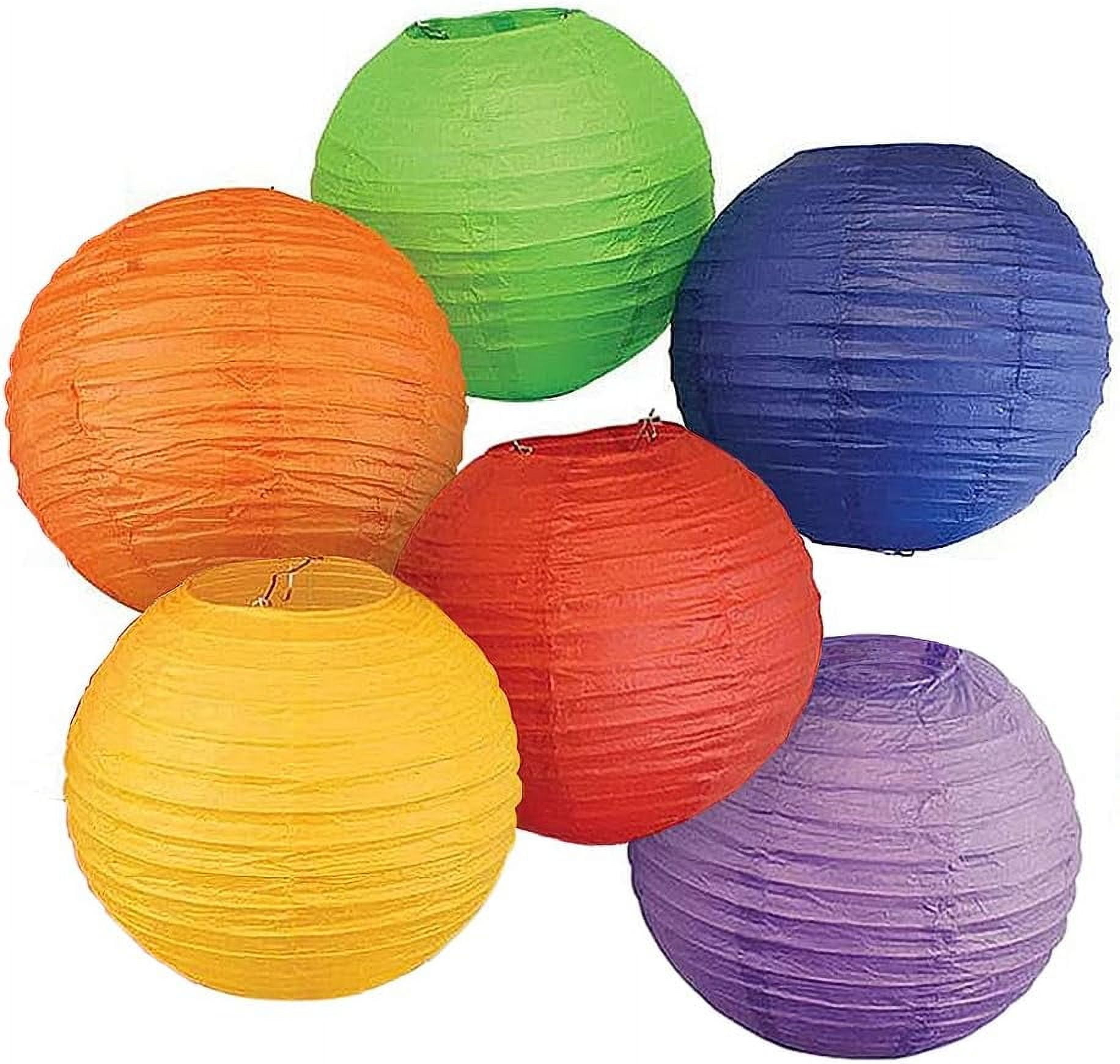6 pack Rainbow Paper Lanterns Chinese Paper Lanterns for Rainbow Party ...