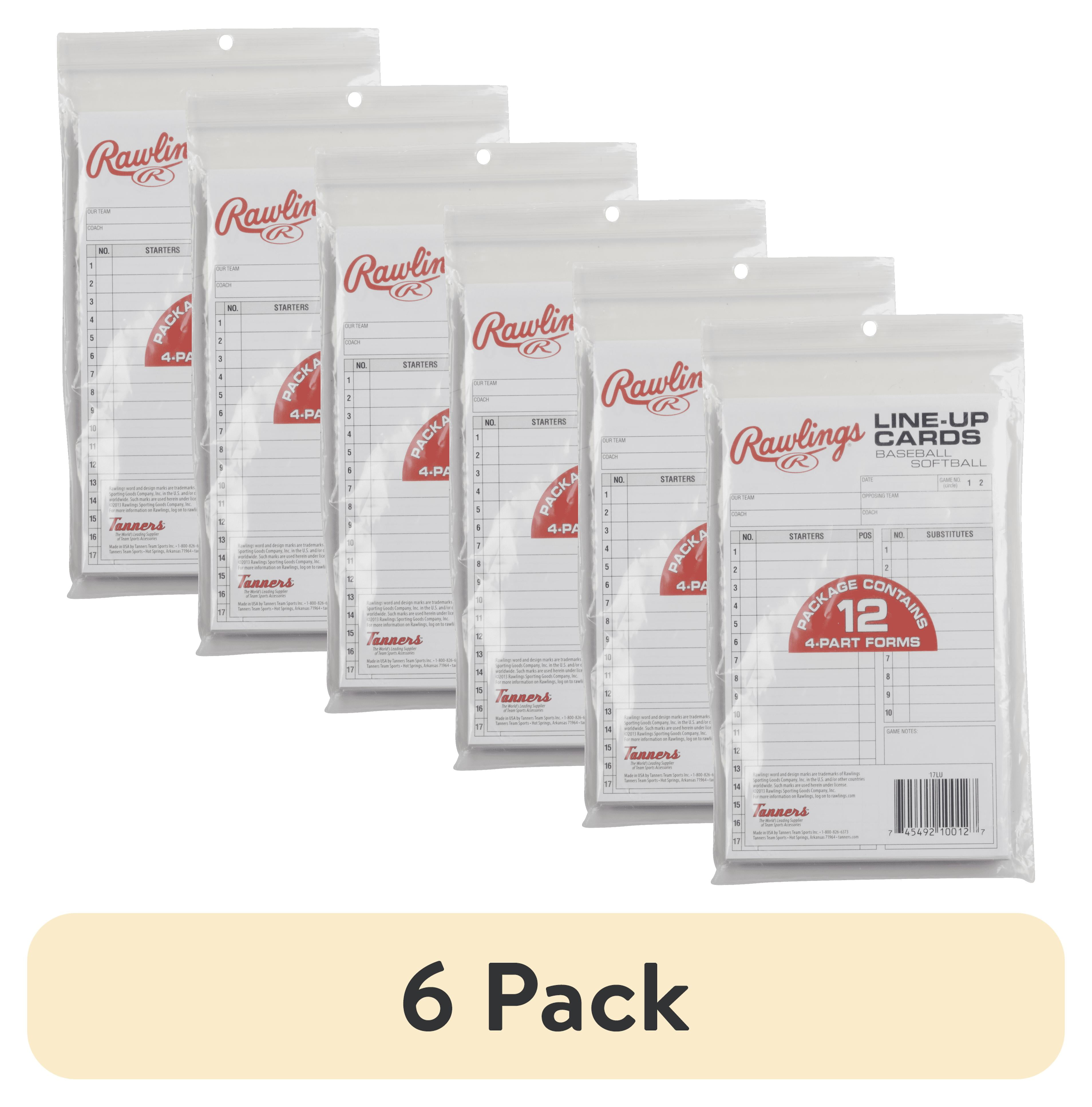 Rawlings 6 Pack Baseball Softball Scorebook 4-Part Carbonless Coaches ...