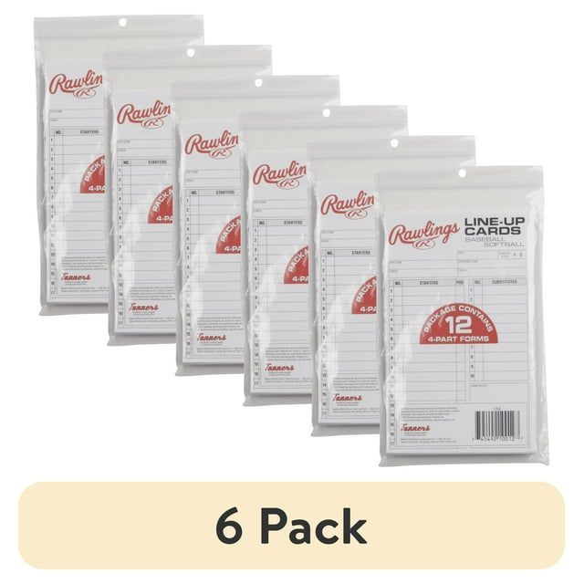 Rawlings 6 Pack Baseball Softball Scorebook 4-Part Carbonless Coaches ...