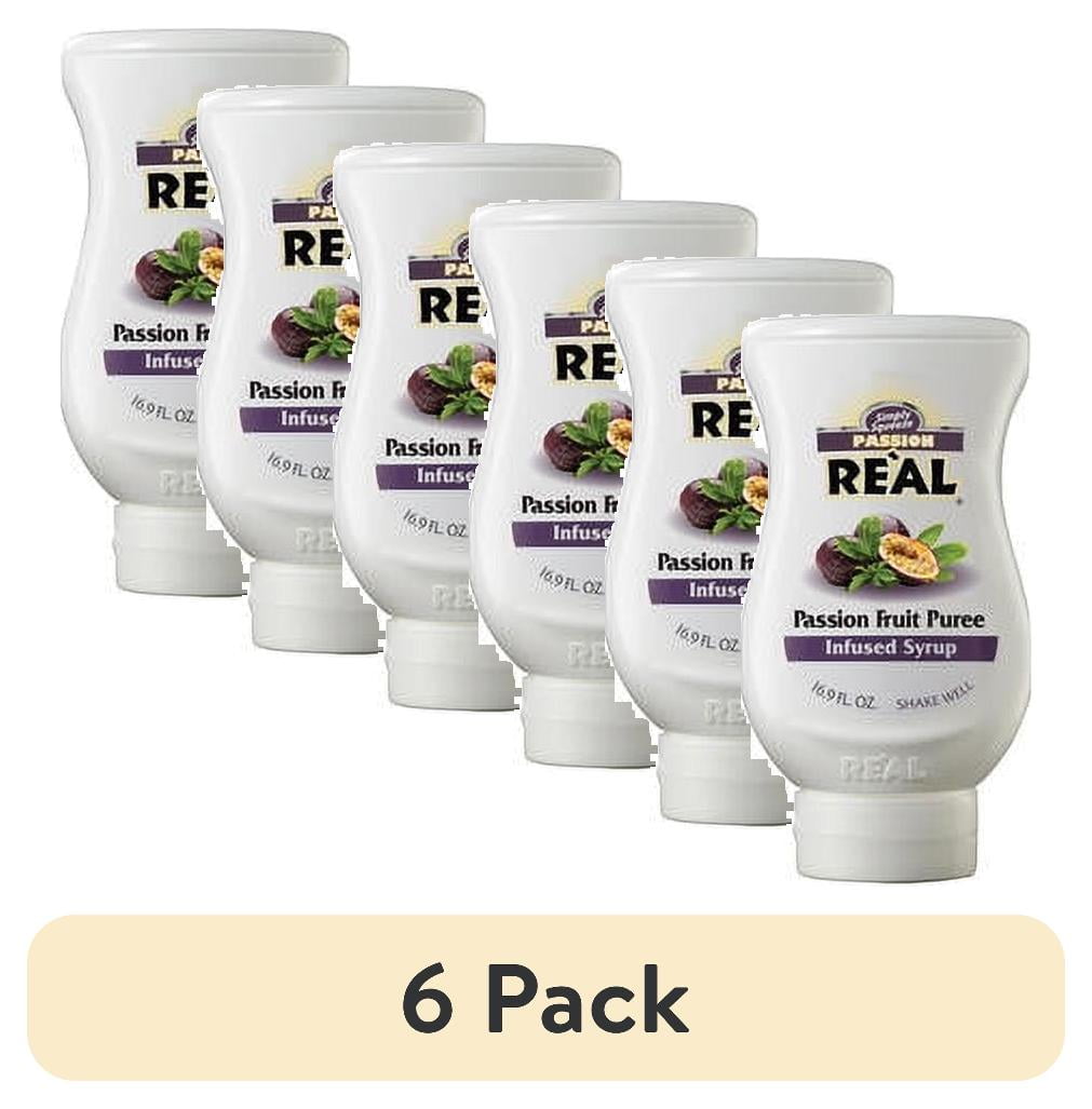 (6 pack) Real Passion Fruit Puree Infused Syrup 16.9 fl oz Squeeze ...