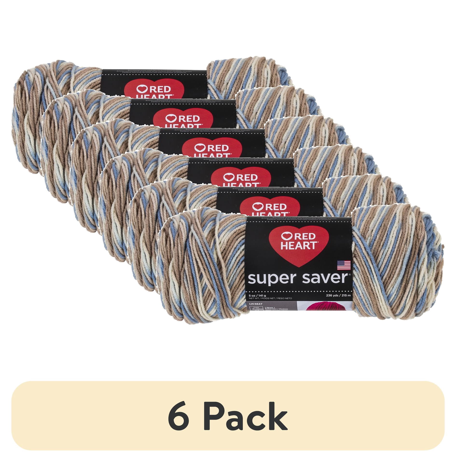 (6 pack) Red Heart® Super Saver™ #4 Worsted Acrylic Yarn, Mirage 5oz ...
