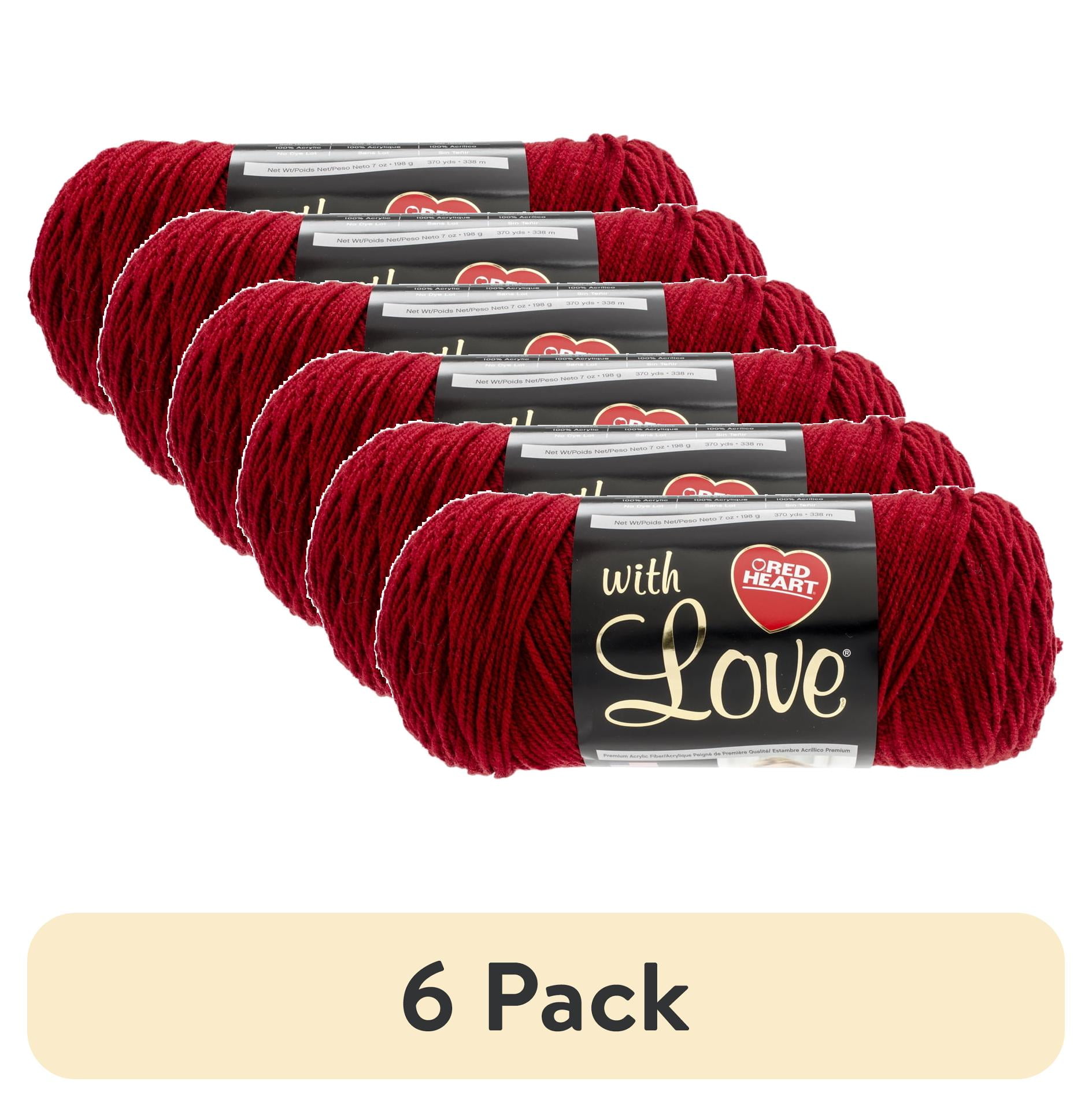 (6 pack) Red Heart With Love Berry Red Yarn, 7 ounces, 370 yards ...