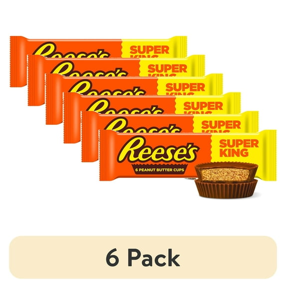 (6 pack) Reese's Milk Chocolate Super King Size Peanut Butter Cups Candy, Pack 4.2 oz - Walmart.com