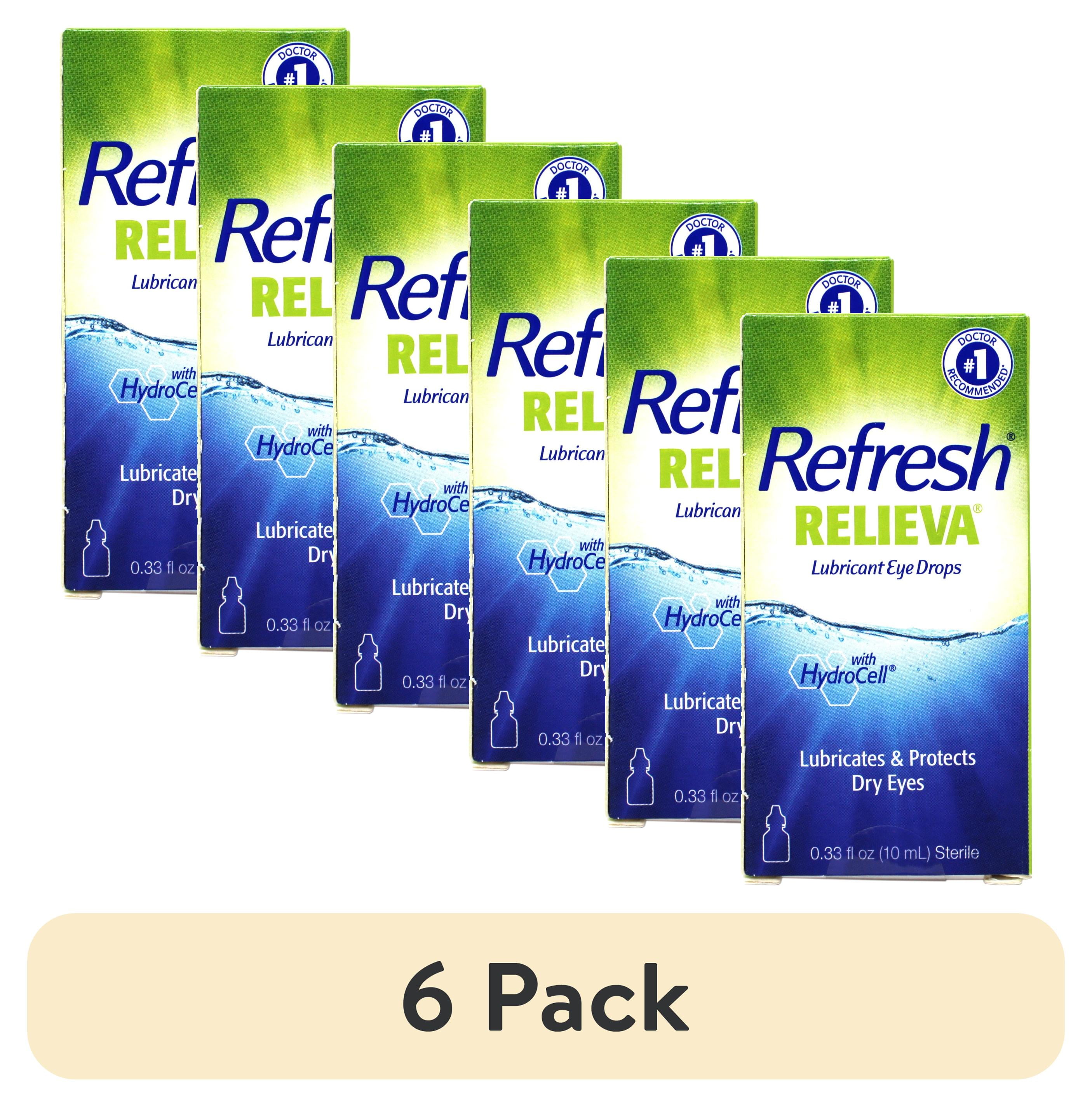 (6 pack) Refresh Relieva Lubricant Eye Drops, Lubricates & Protects Dry ...