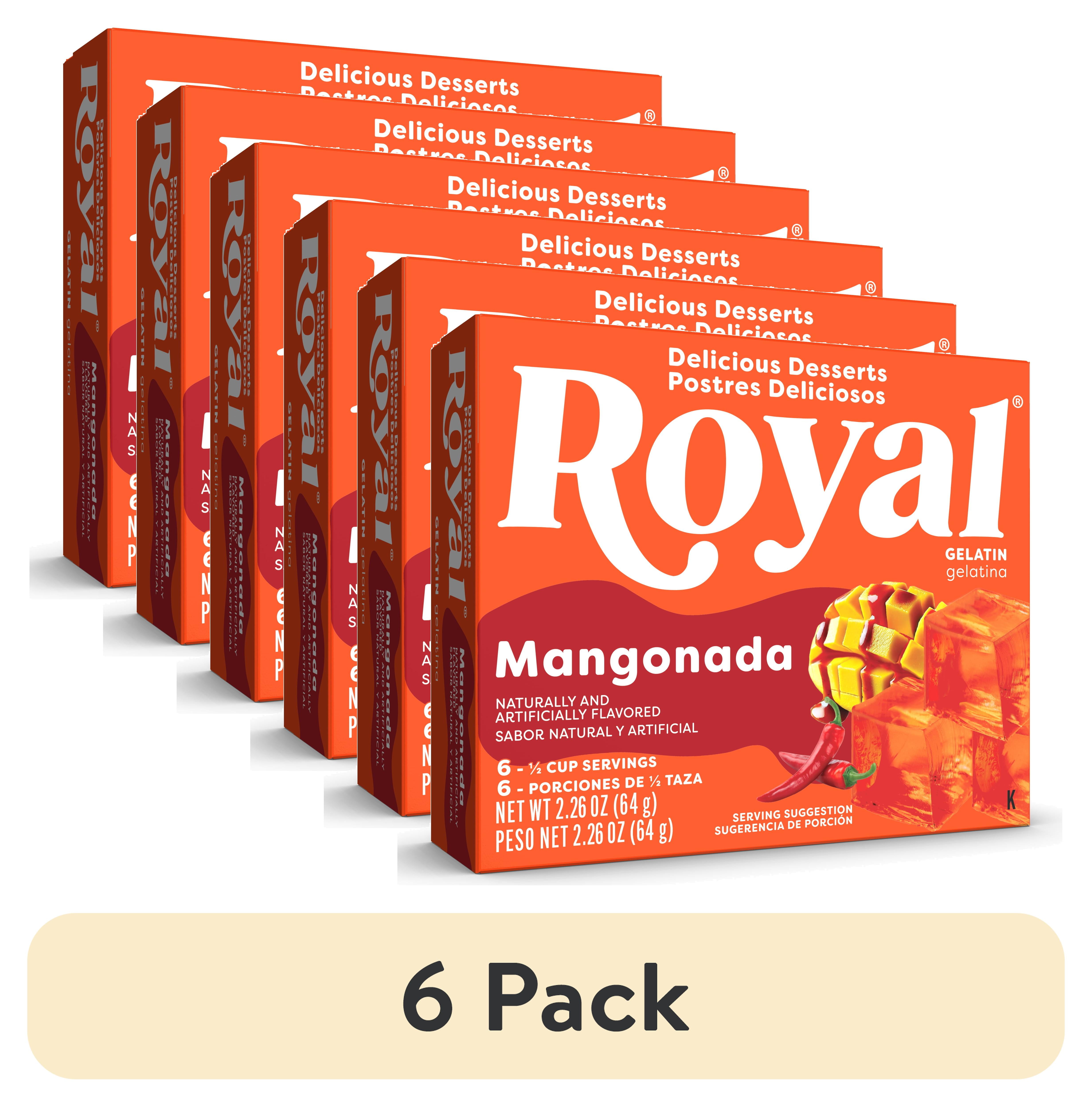 (6 pack) Royal Mangonada Gelatin Dessert Mix, Fat-Free, 6 Servings, 2. ...