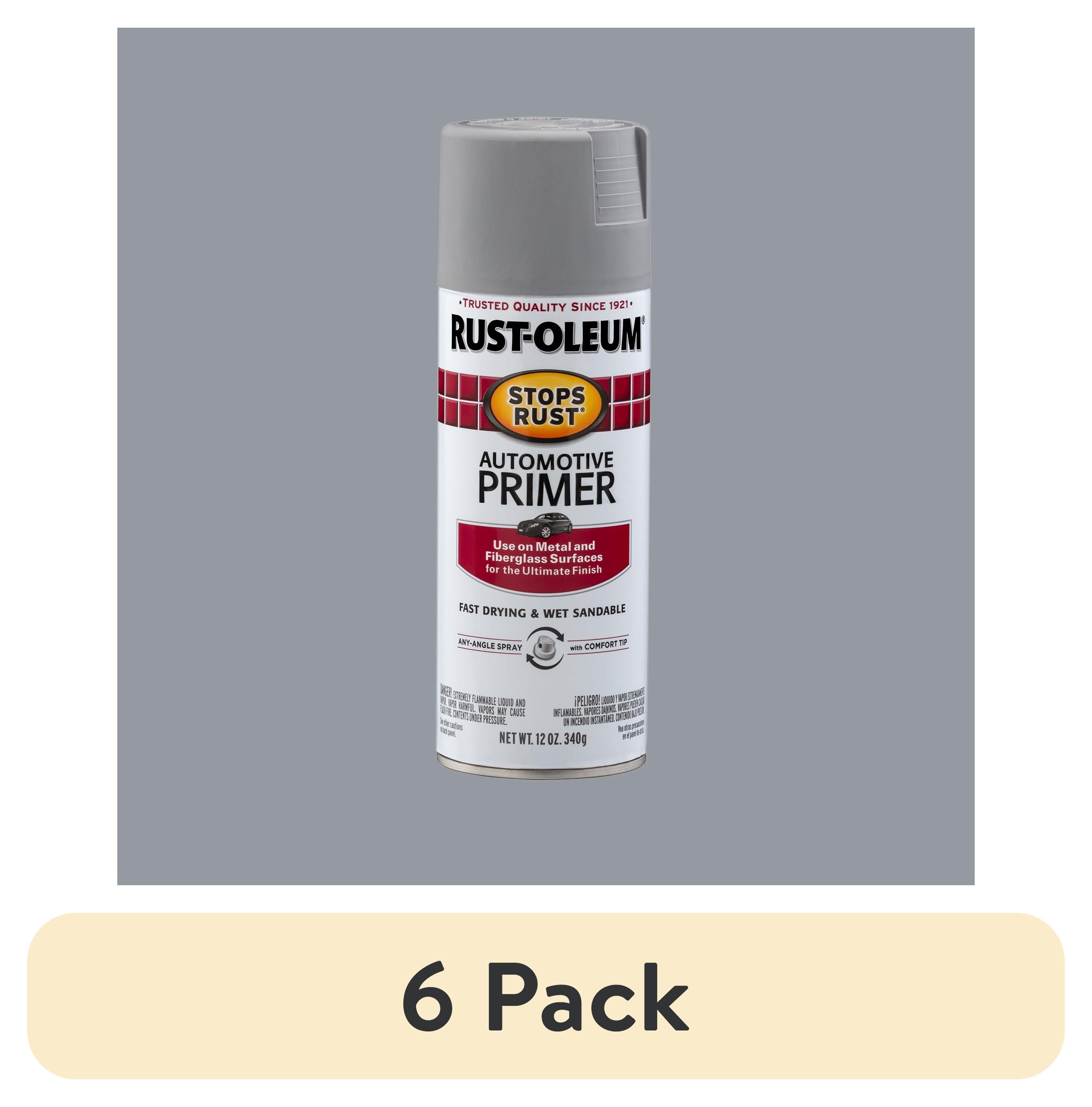 (6 pack) Light Gray, Rust-Oleum Stops Rust Automotive Primer Flat Spray ...