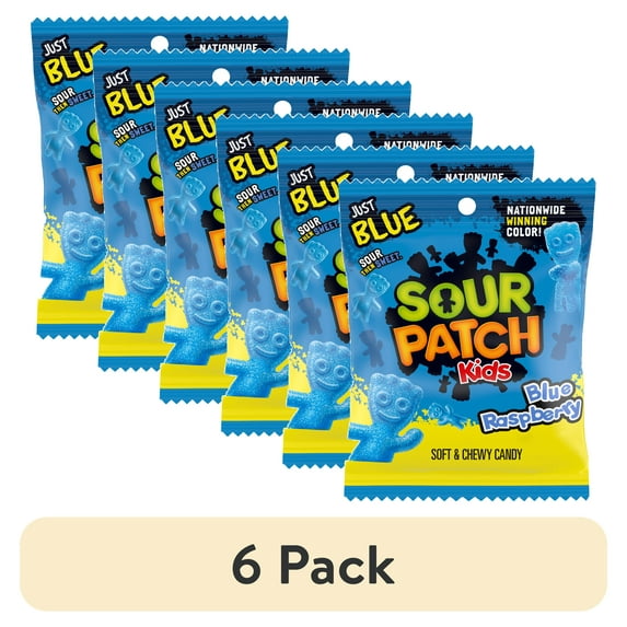 (6 pack) SOUR PATCH KIDS Blue Raspberry Soft & Chewy Gummy Candy, 3.6 ...