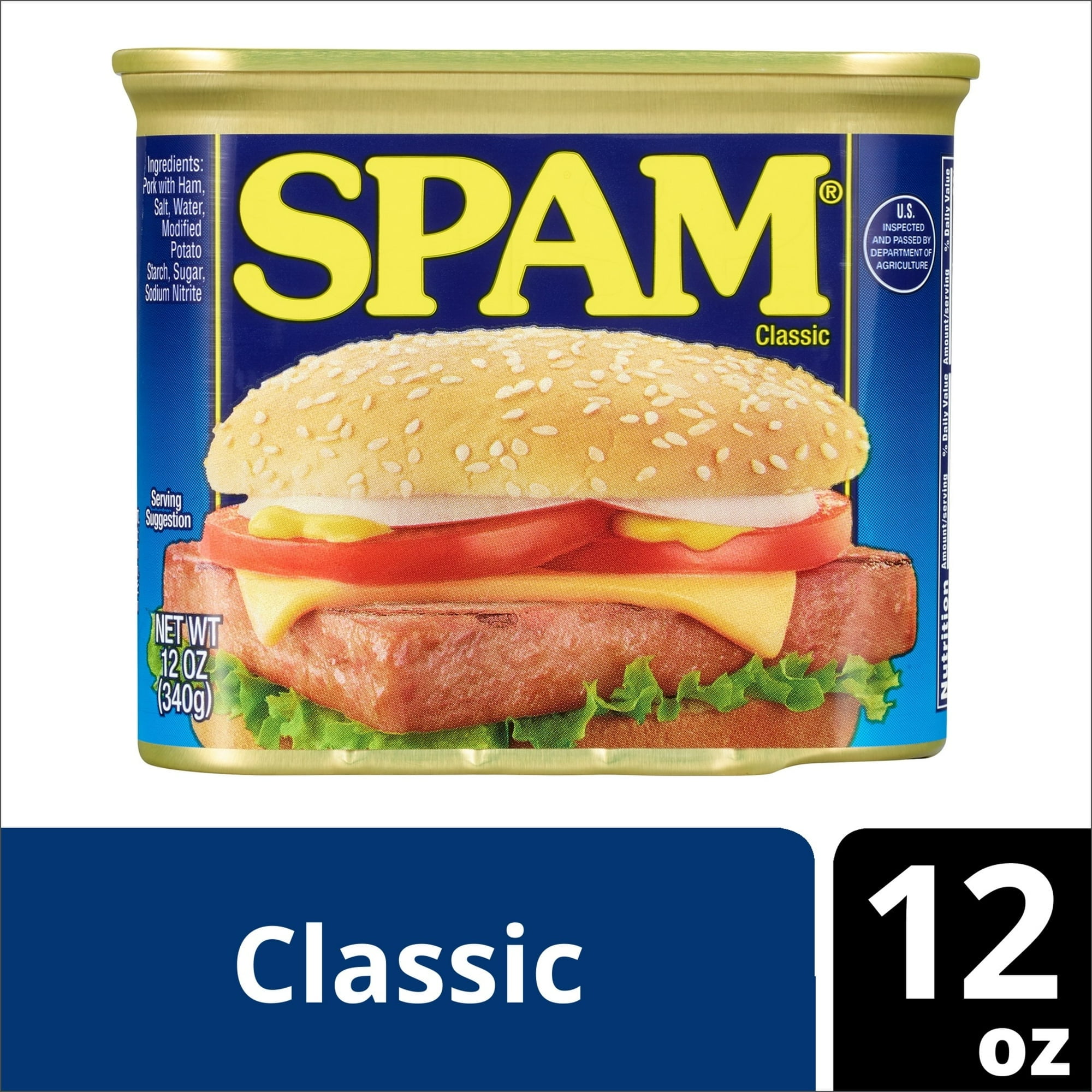 (6 pack) SPAM Classic, 7 G of Protein Per Serving, Shelf-Stable, 12 oz ...